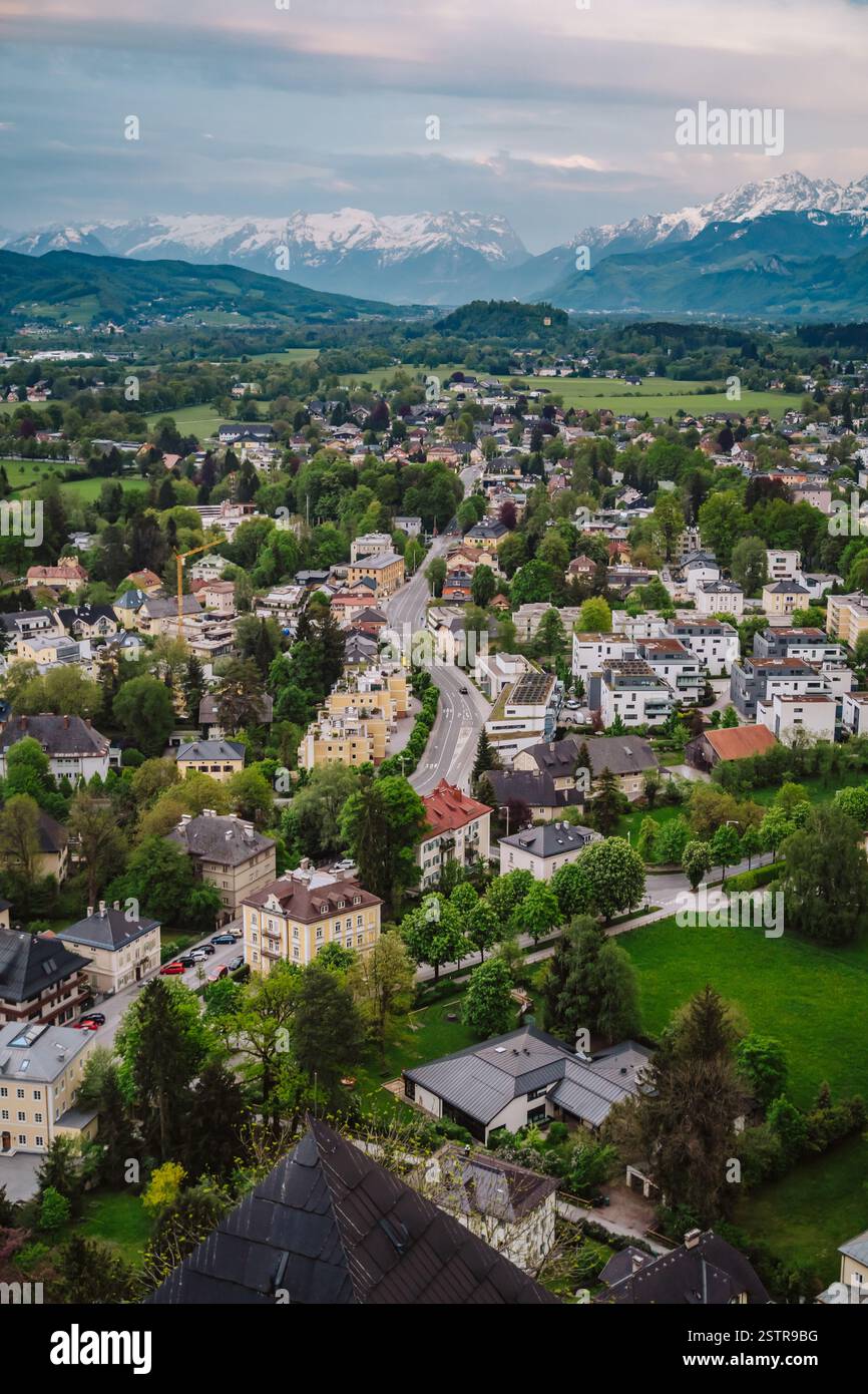 Aerial perspective view on touristic city in the valley Stock Photo - Alamy