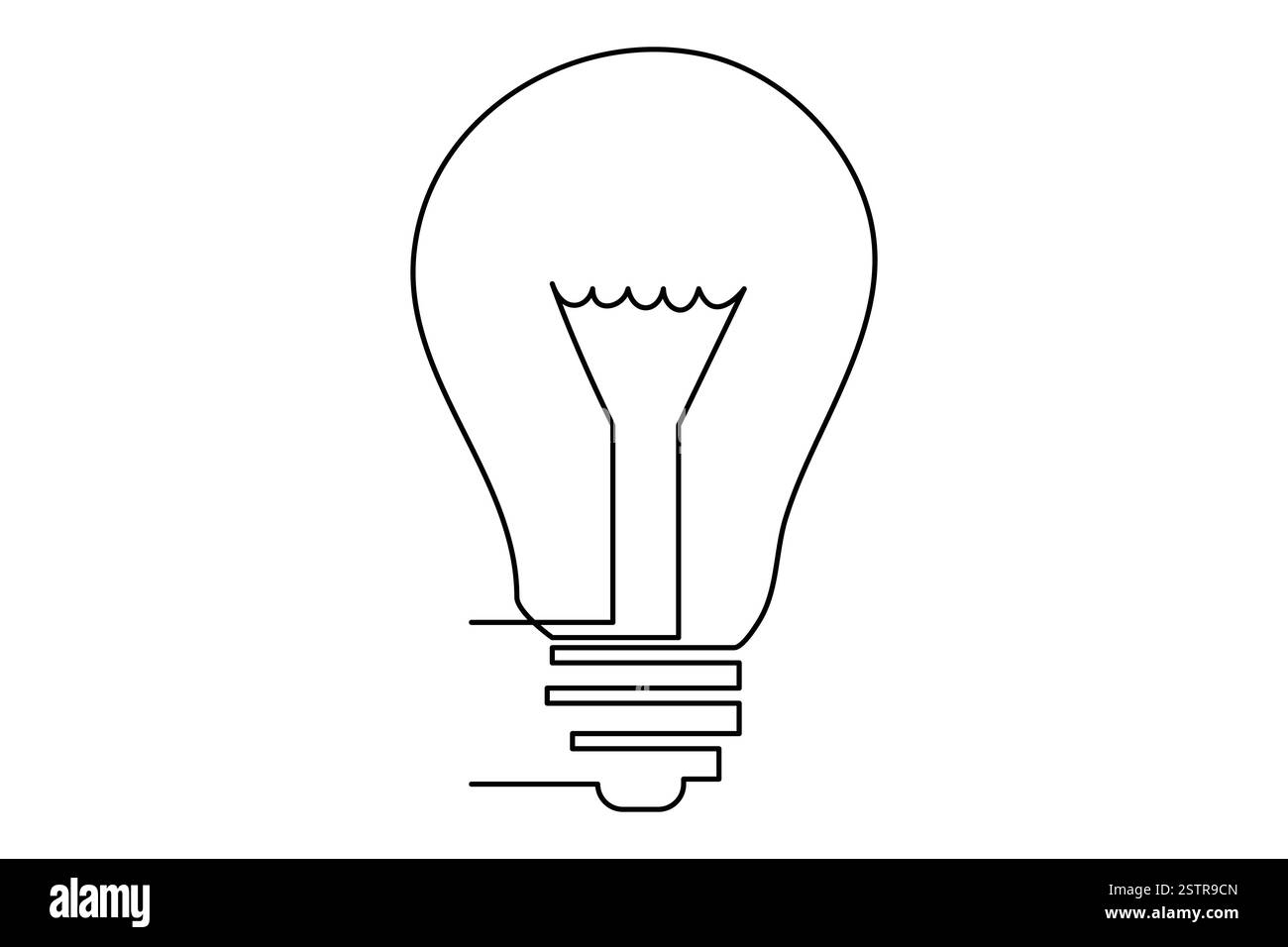 Light bulb one line outline vector art illustration Stock Vector Image ...