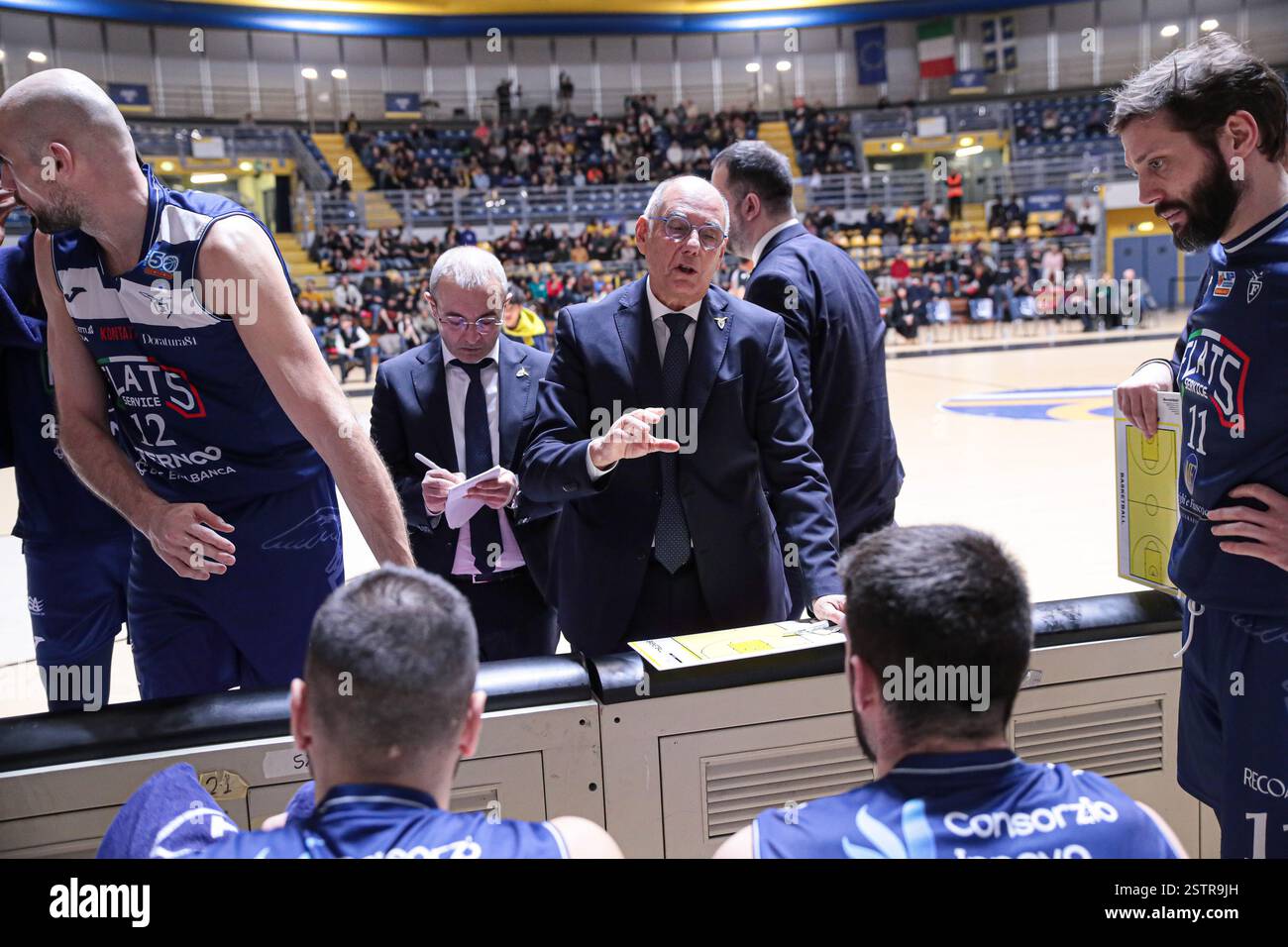 Asti, Italy. 19th Feb, 2025. Attilio Caja (head coach Service Fortitudo ...