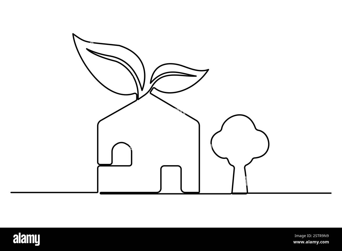 Continuous one line drawing of plant growth processing from seed ...
