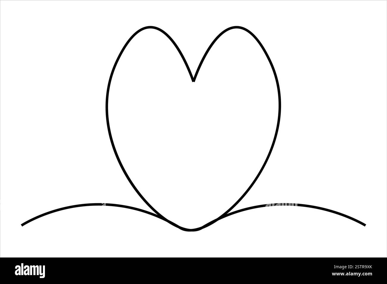 Heart continuous one line art drawing of heart hand drawn vector ...
