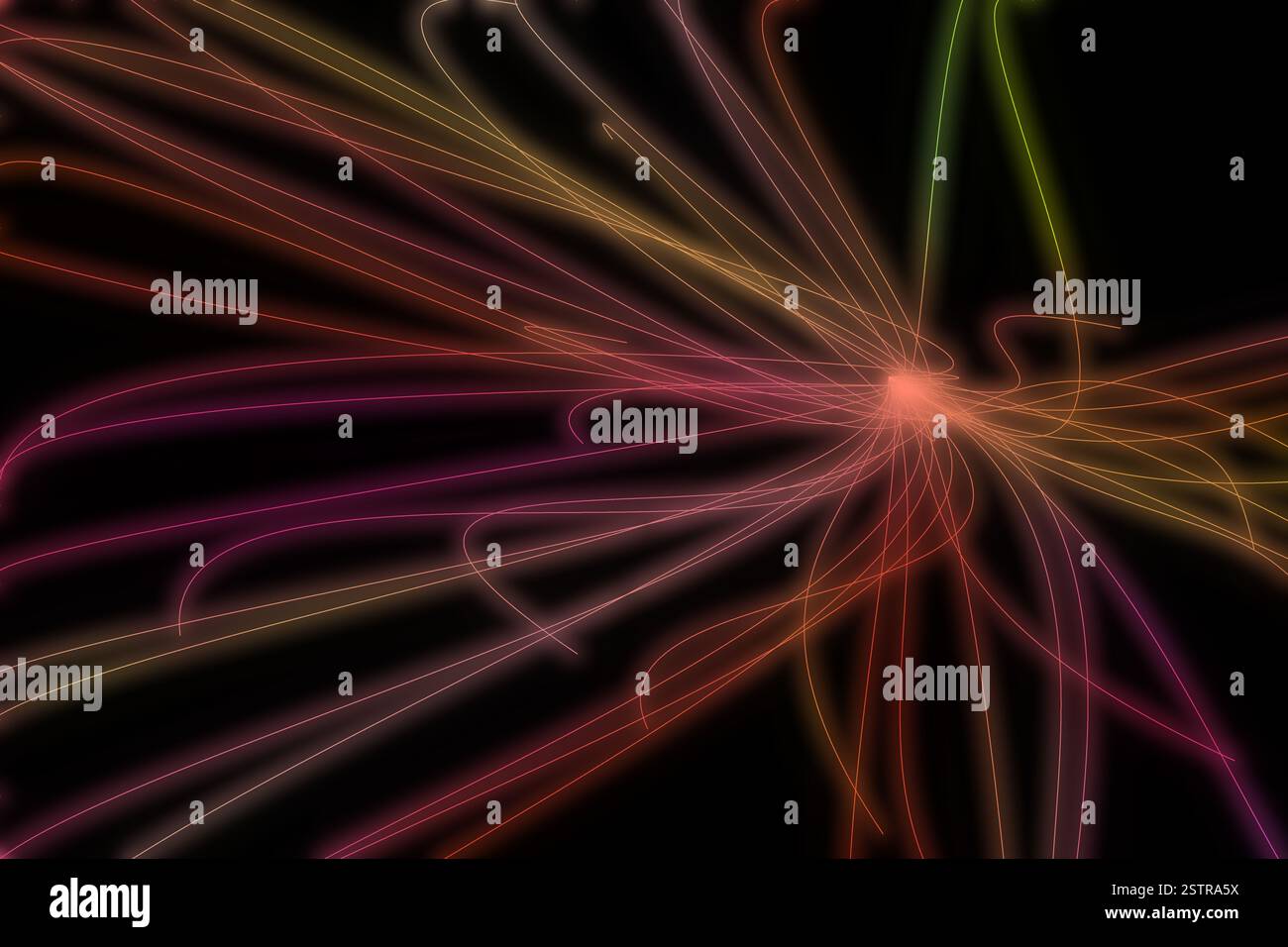 Neon line lights background on a black Stock Photo - Alamy