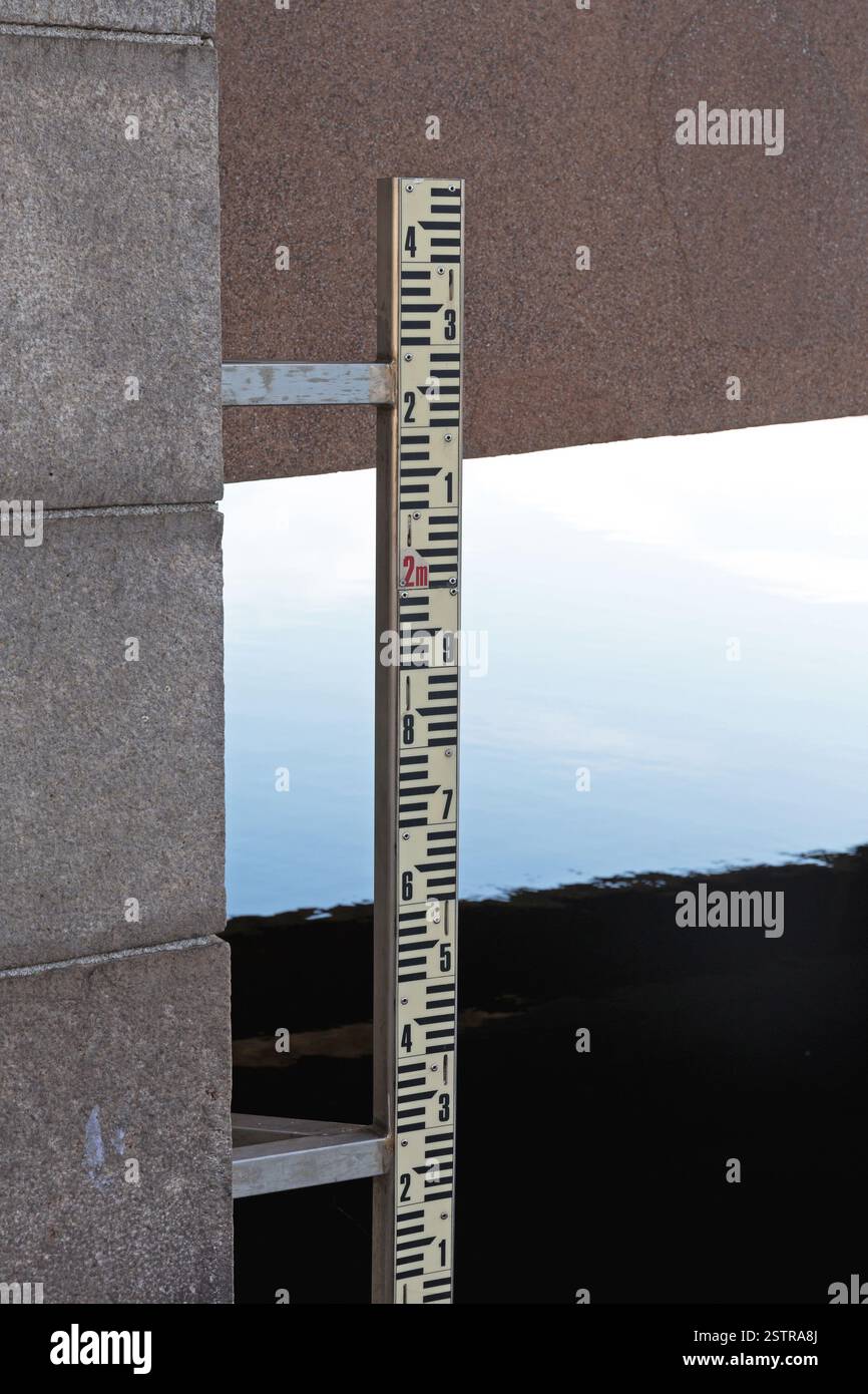 Staff Gauge Water Level Measuring Pole Stock Photo - Alamy