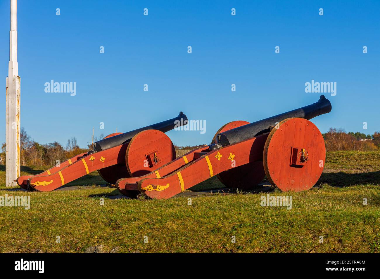 Two Cannons Guns Stock Photo - Alamy