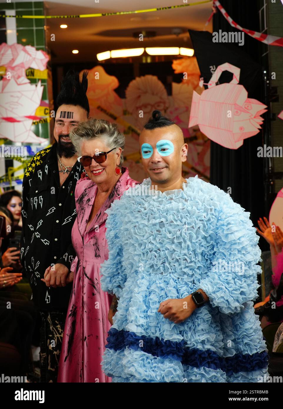 Dame Prue Leith with the designers on the catwalk during the VIN + OMI ...