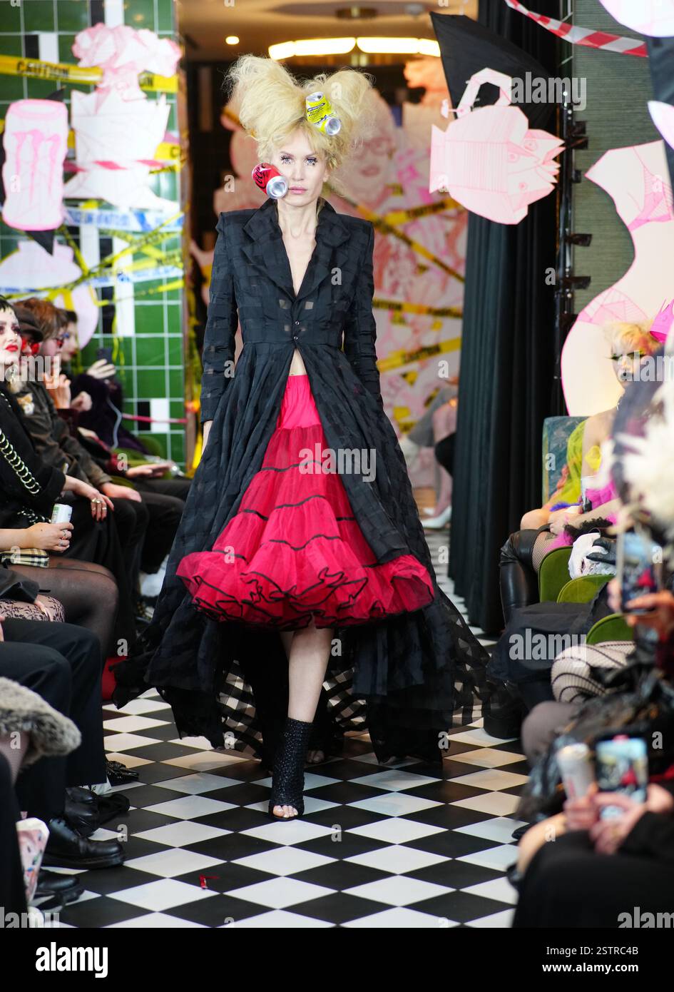 Models on the catwalk during the VIN + OMI London Fashion Week show at ...