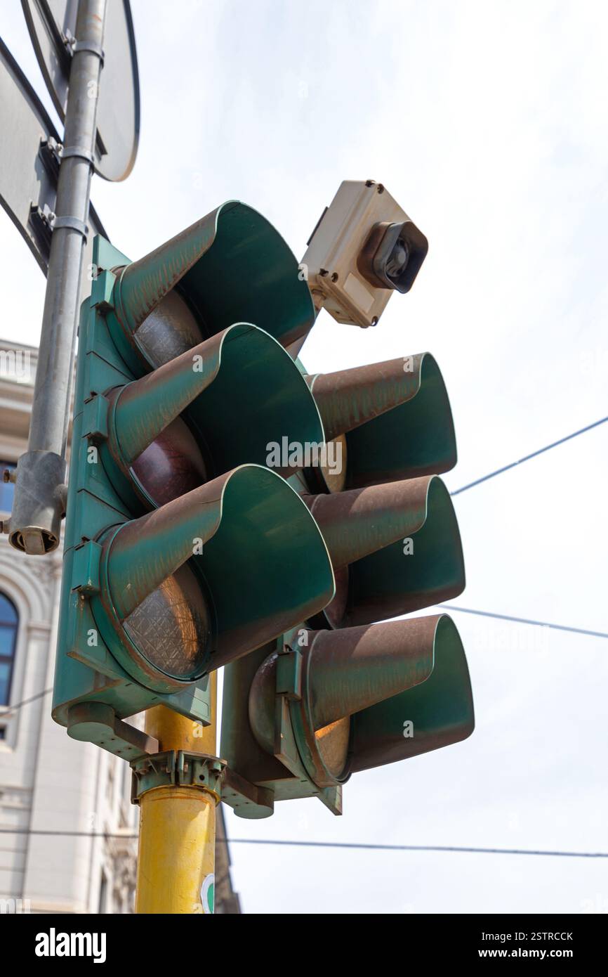 Smart traffic lights with motion sensor on top hi-res stock photography ...