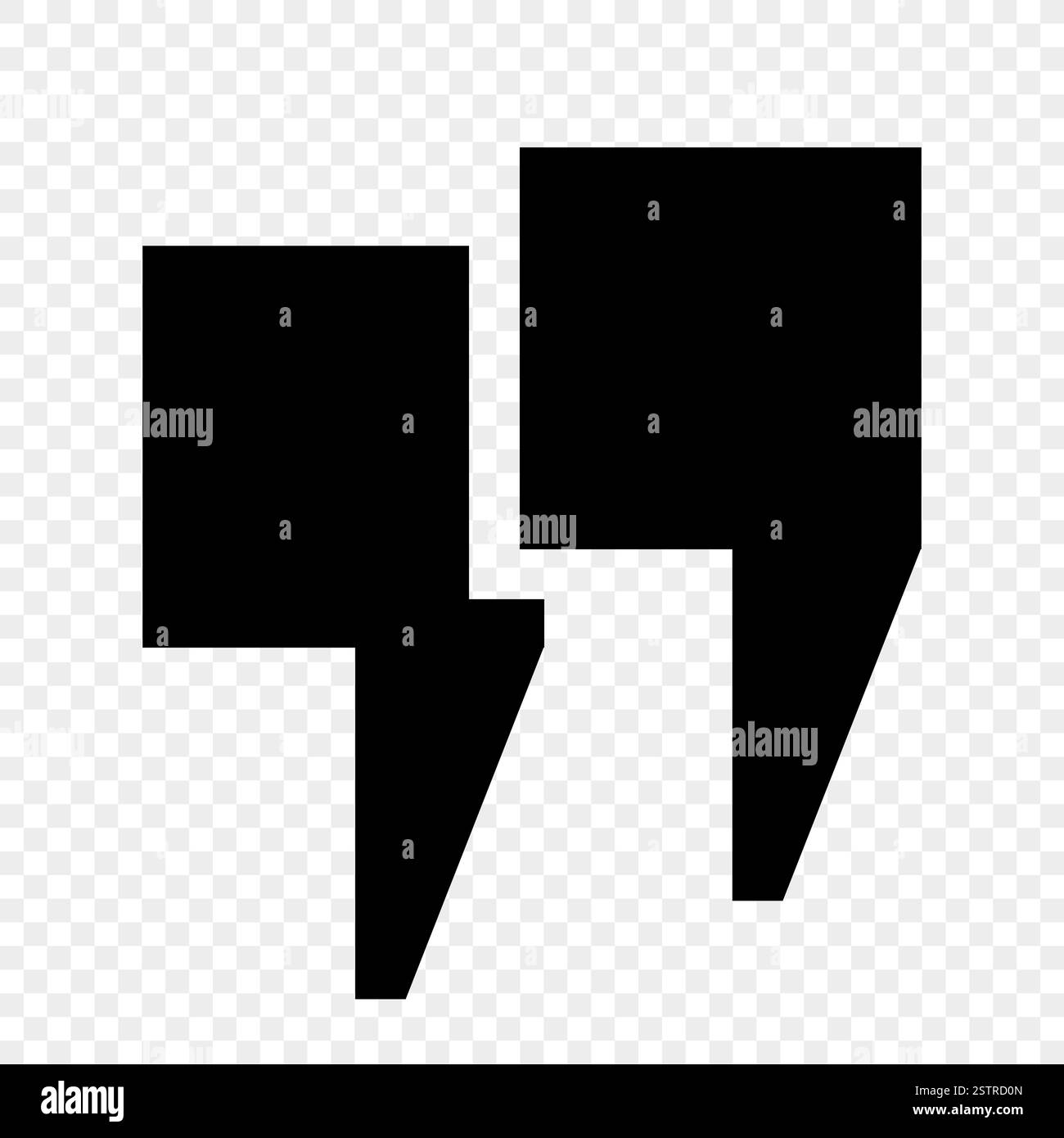 A collection of square quotes. A set of black icons, quotation marks ...