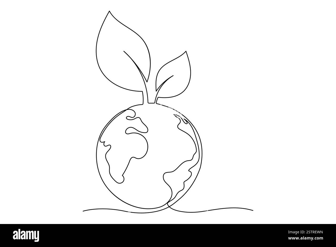 Continuous one line drawing of plant growth processing from seed ...