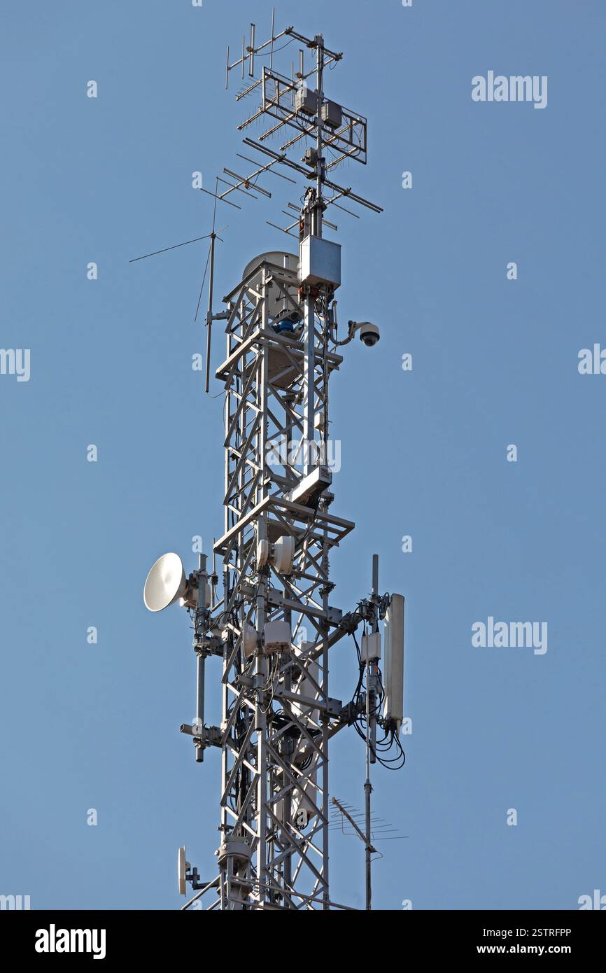 Telecom gsm wifi communication antenna mast structure hi-res stock ...