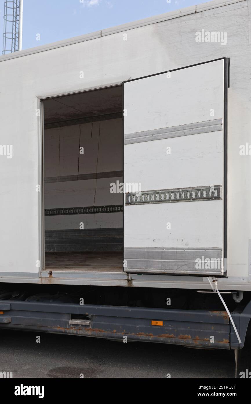 Open door at refrigerated cargo freight truck hi-res stock photography ...