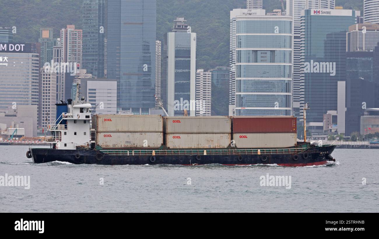 Small container ship hi-res stock photography and images - Alamy