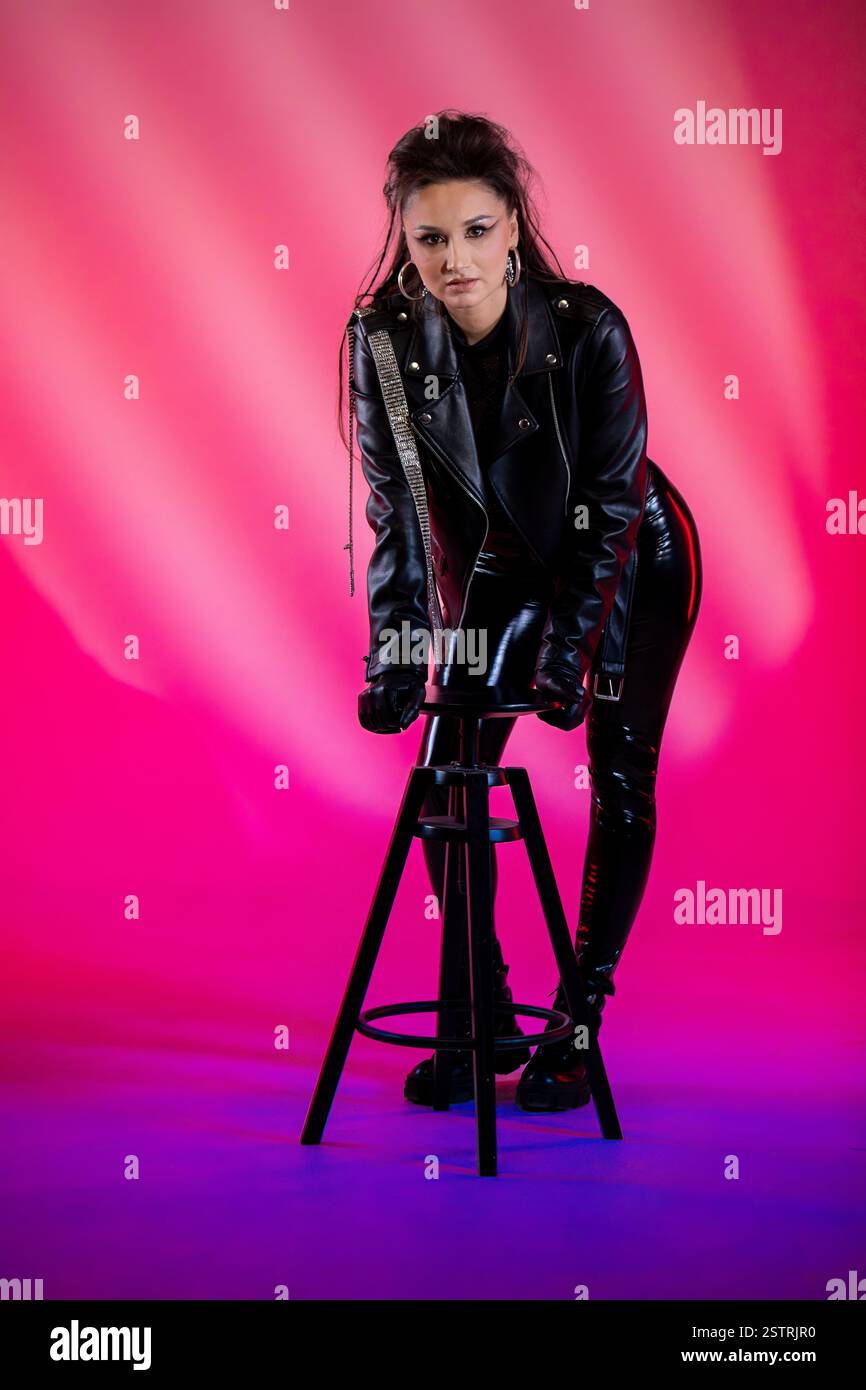 An Edgy Fashion Portrait that Features Vibrant and Dynamic Lighting for ...