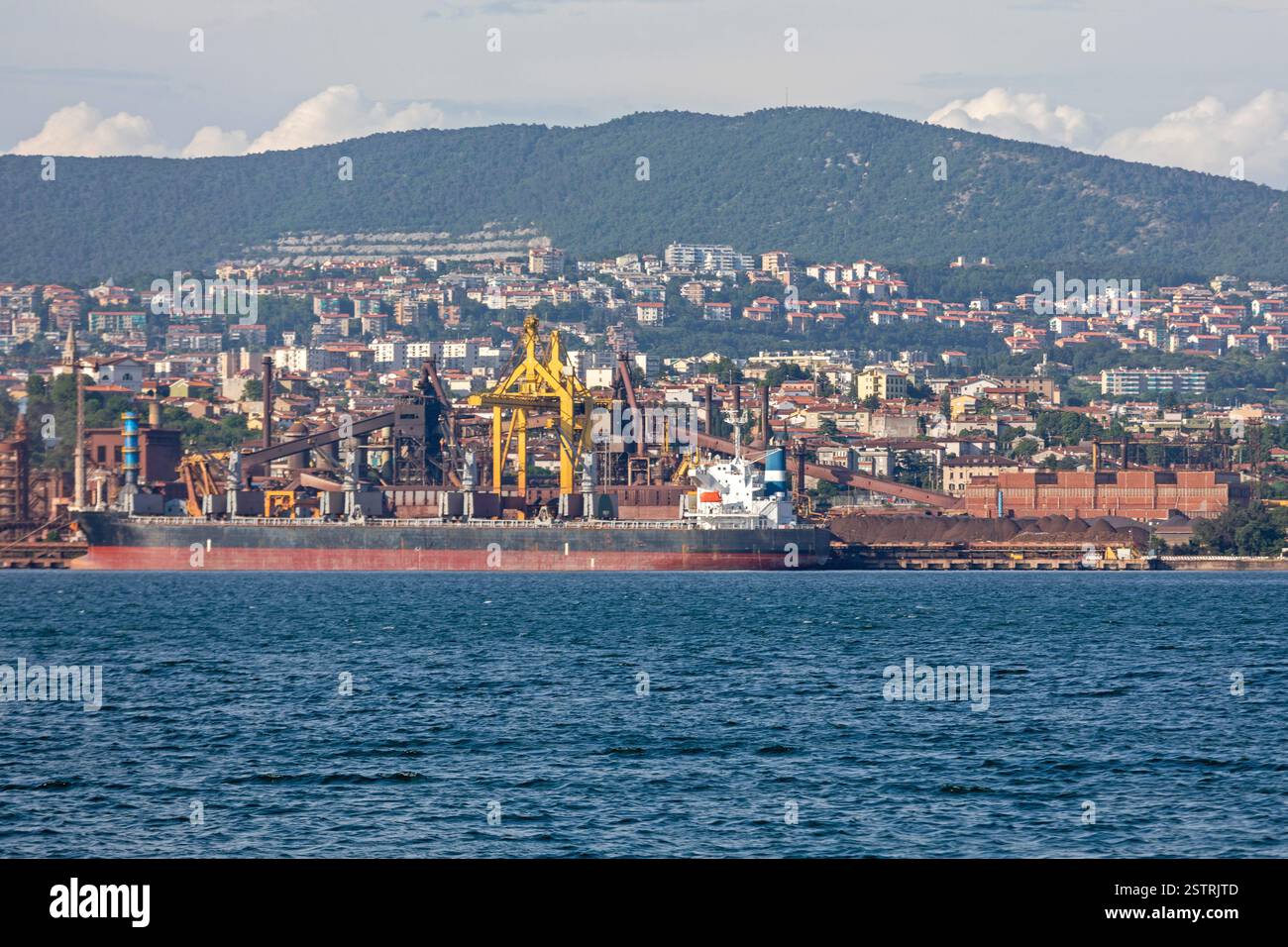 Loading Big Ship at Trieste Port Italy Stock Photo - Alamy
