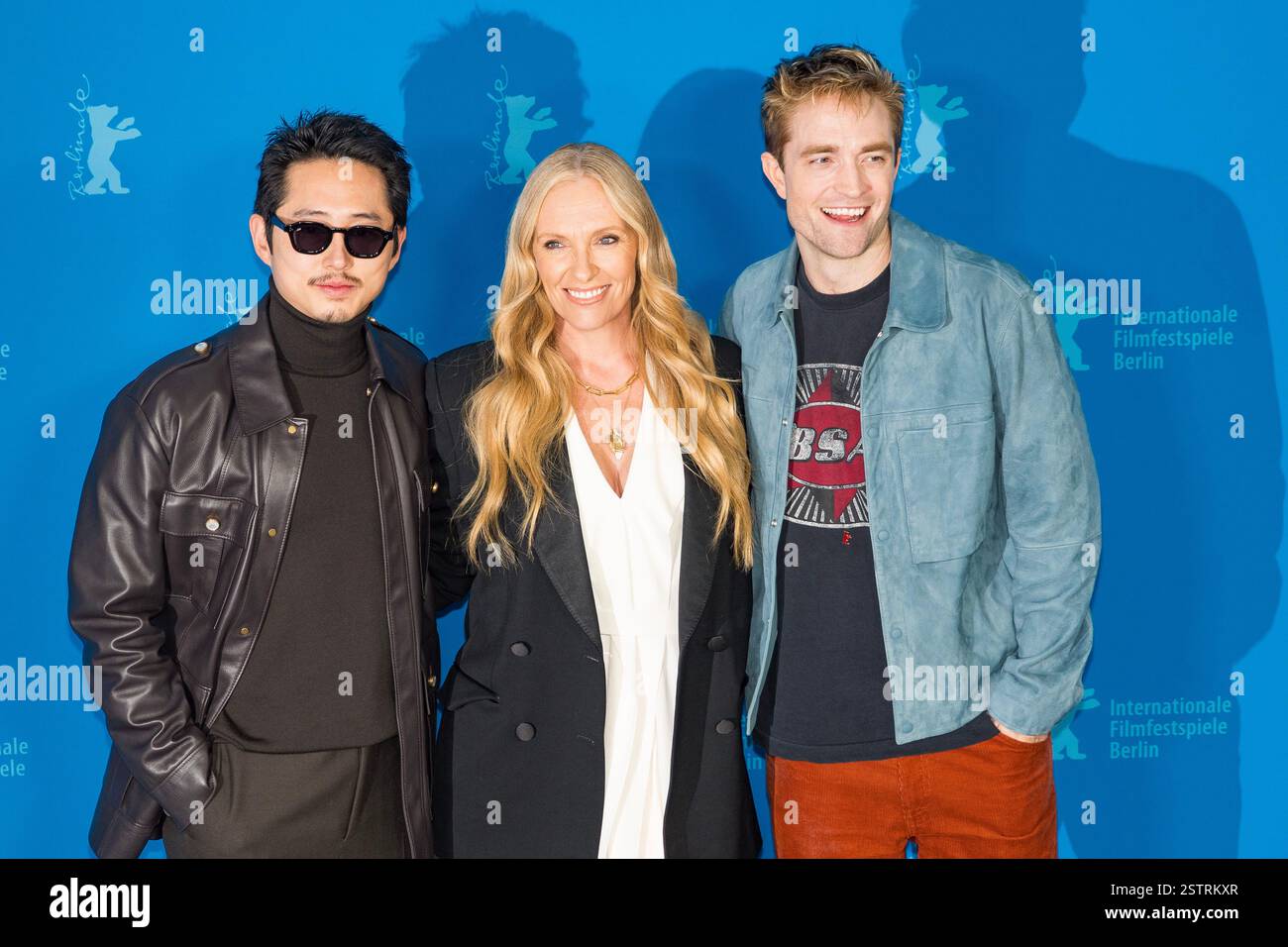 (L-R) US actor Steven Yeun, Australian actress Toni Collette, English ...