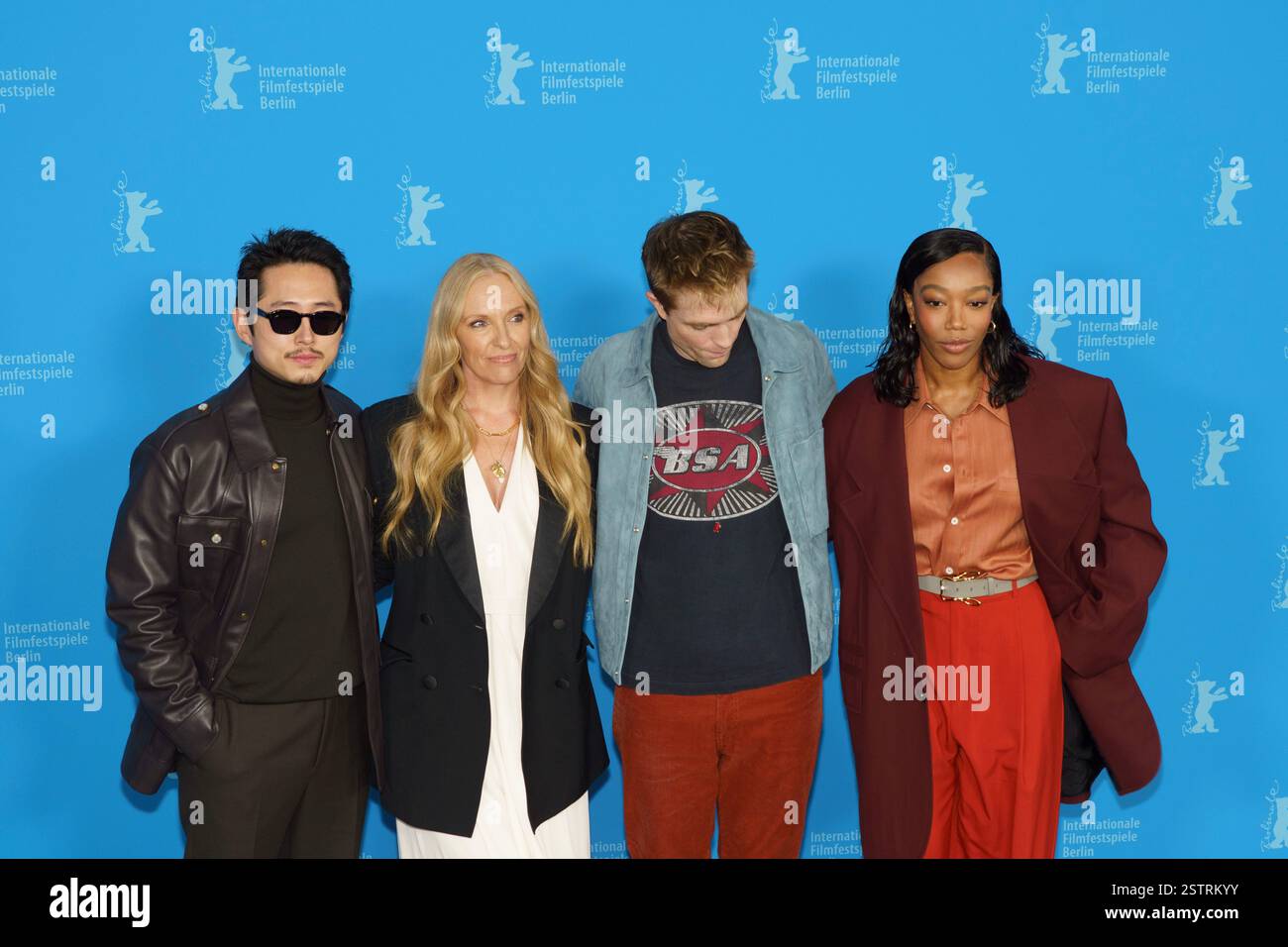 (L-R) US actor Steven Yeun, Australian actress Toni Collette, English ...