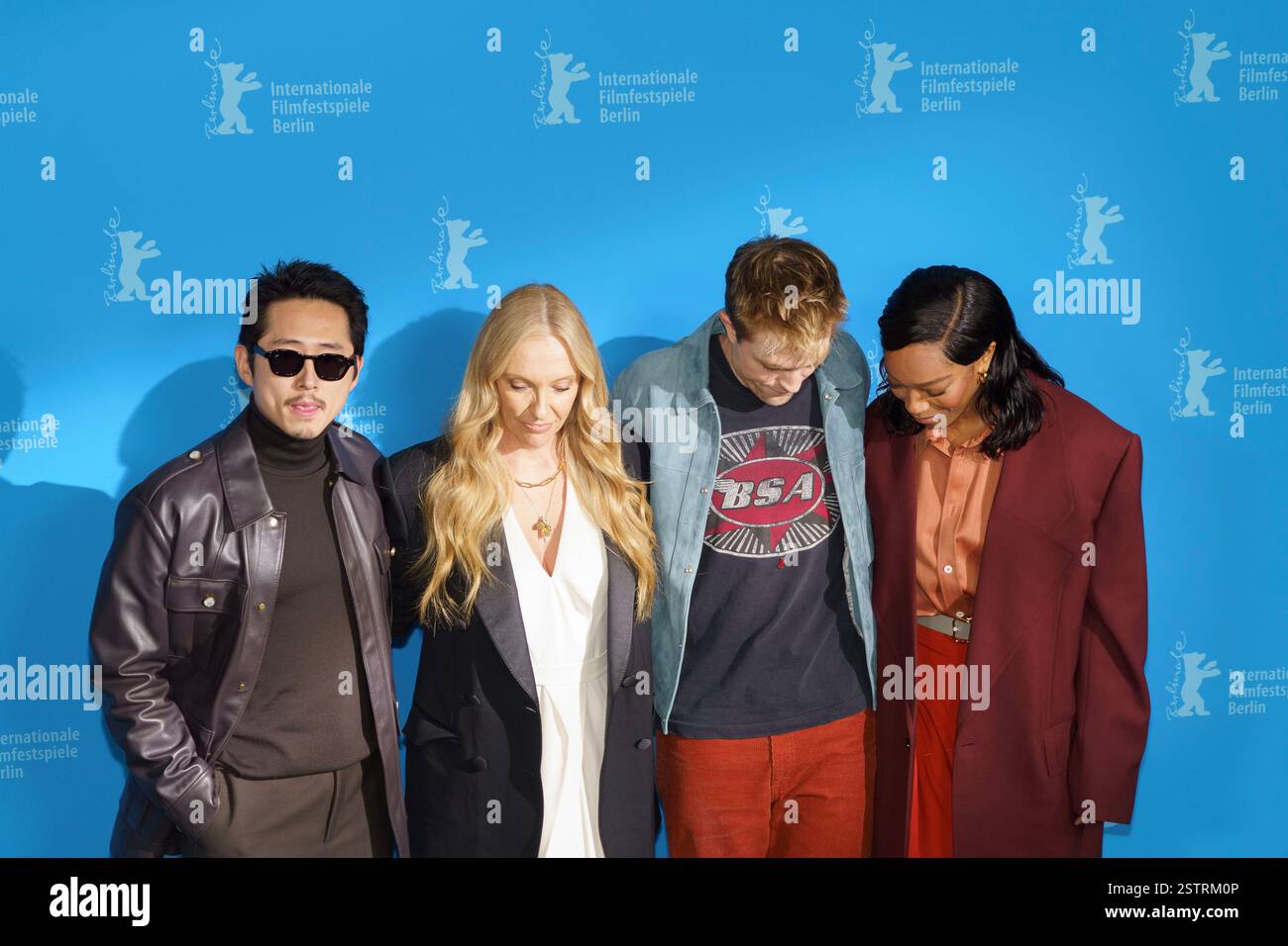 (L-R) US actor Steven Yeun, Australian actress Toni Collette, English ...
