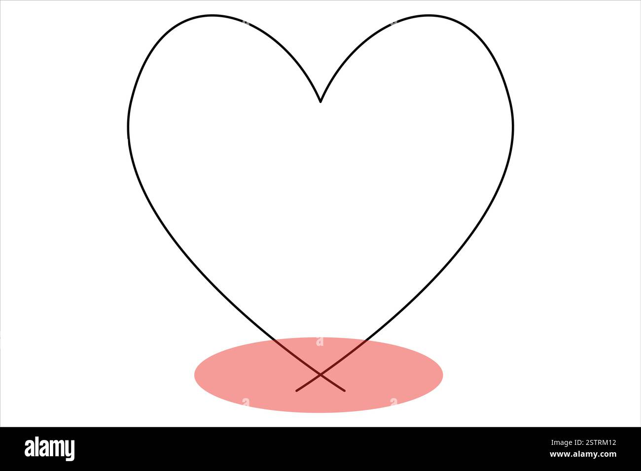 Heart continuous one line art drawing of heart hand drawn vector ...