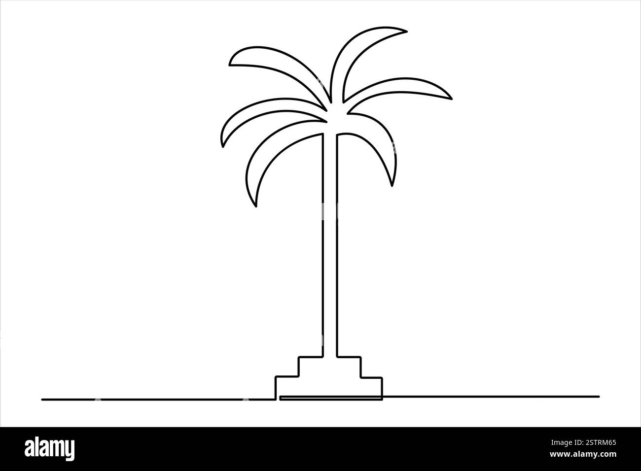 Continuous one line palm tree drawing Isolated on white background ...