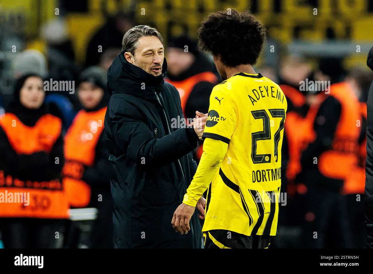 Dortmund, Deutschland. 19th Feb, 2025. Niko Kovac (Chef-Trainer Borussia Dortmund) lachend mit ...