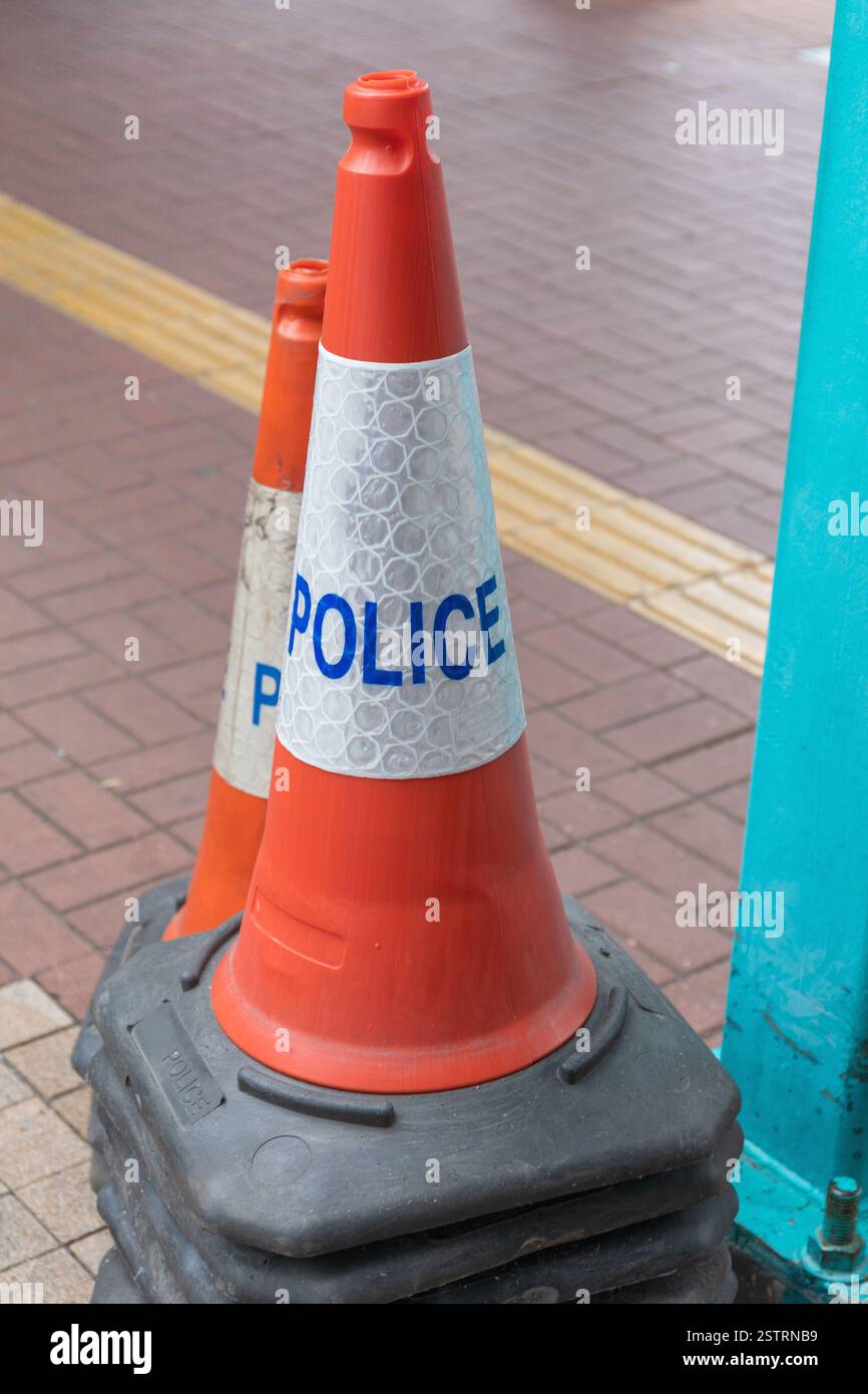 Police cone sign hi-res stock photography and images - Alamy