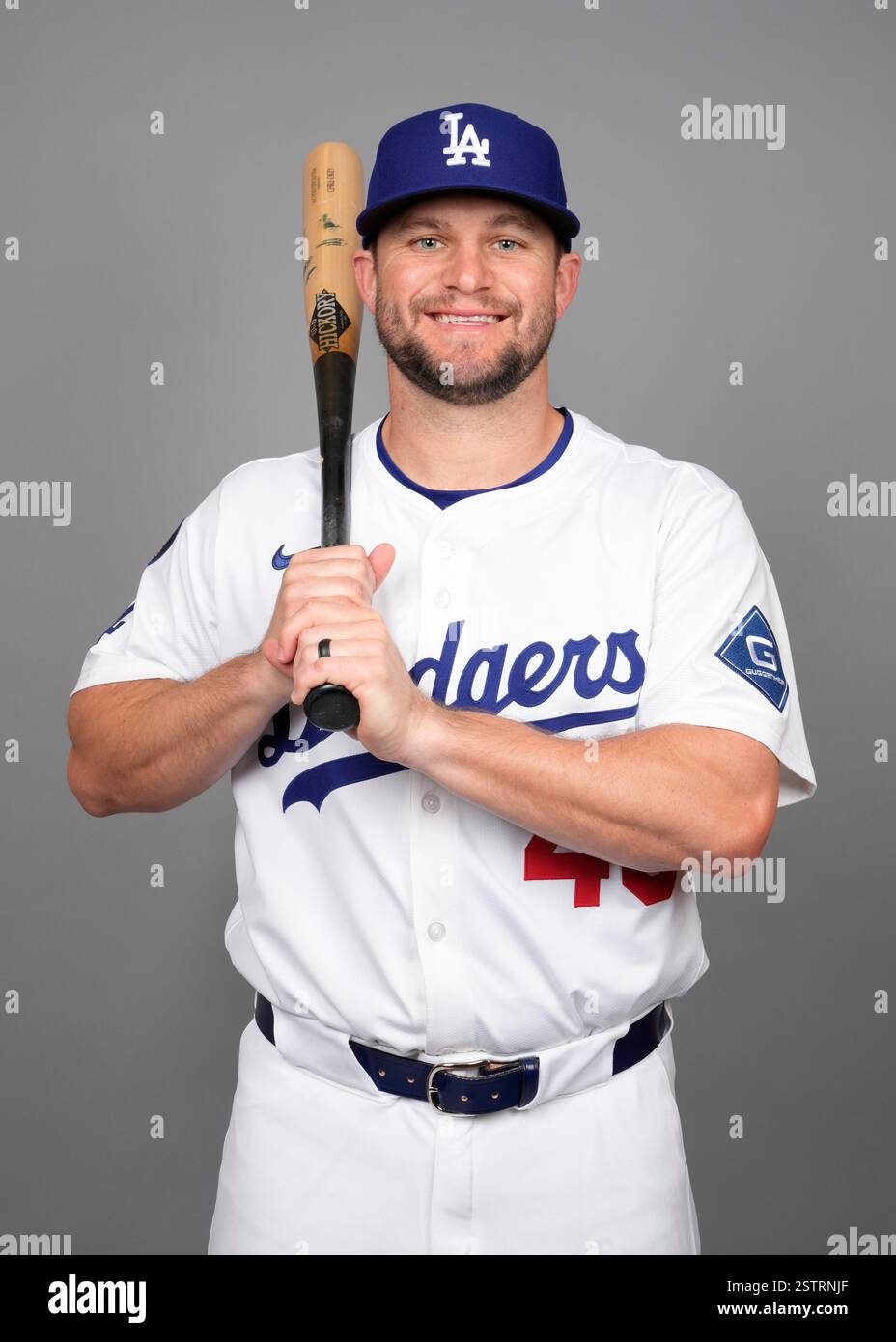 This is a 2025 photo of catcher Chris Okey of the Los Angeles Dodgers ...