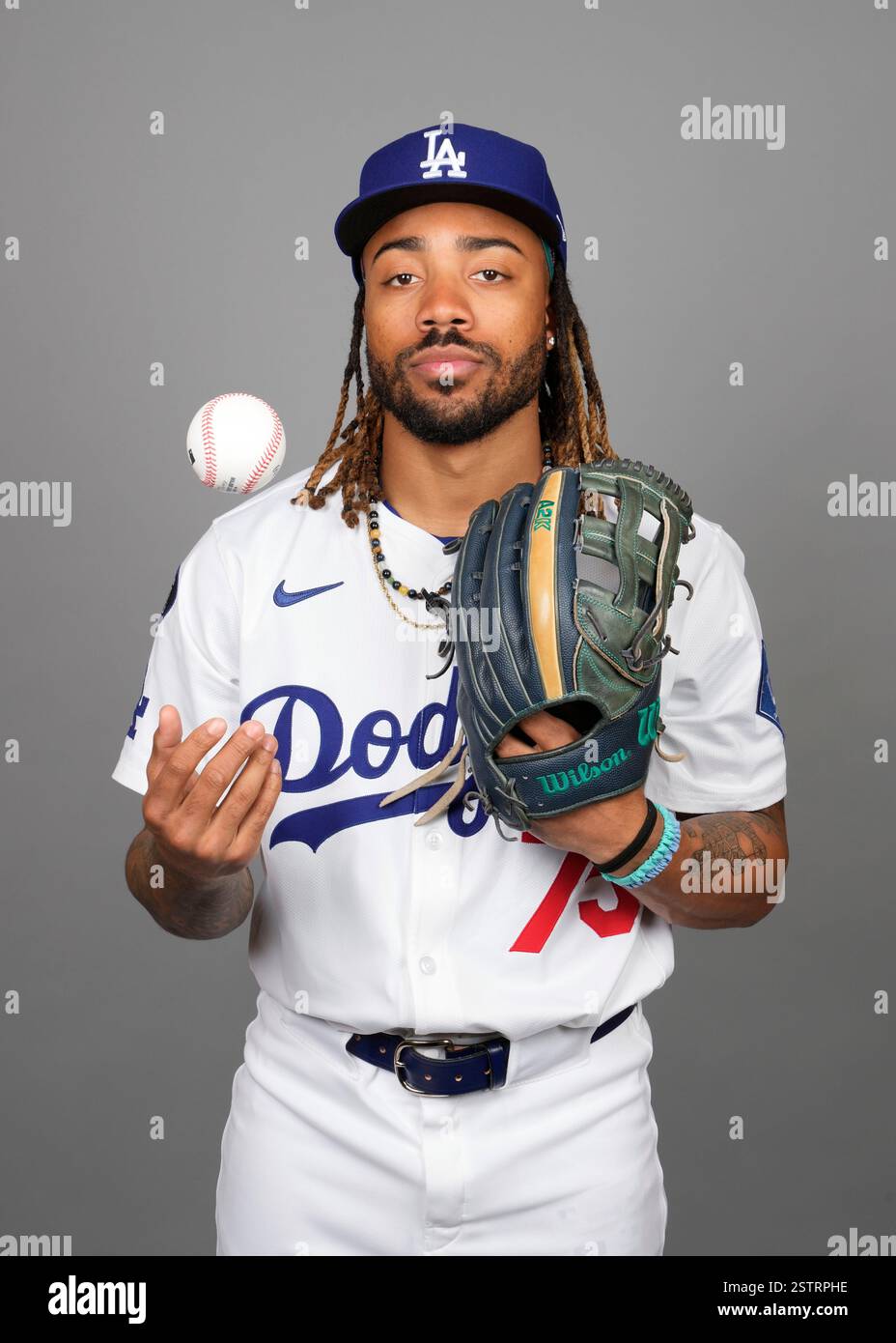 This is a 2025 photo of outfielder Justin Dean of the Los Angeles ...