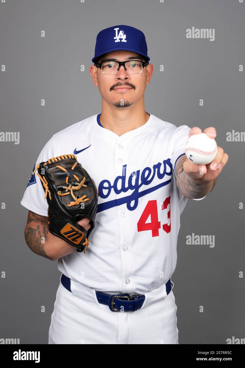 This is a 2025 photo of pitcher Anthony Banda of the Los Angeles ...