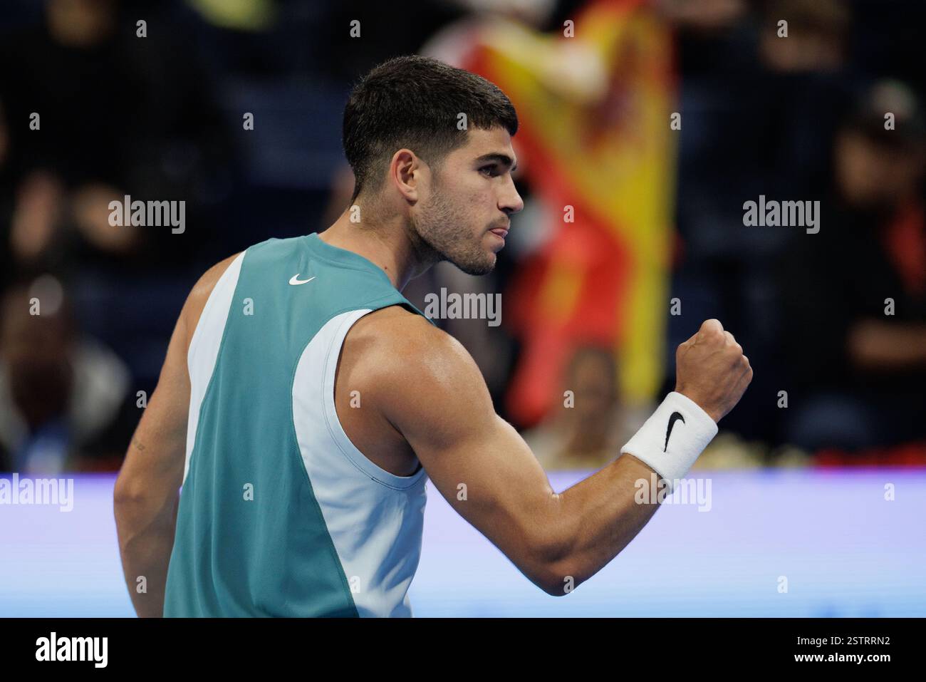 Doha, Qatar. 19th Feb, 2025. Carlos Alcaraz of Spain during the 2025 ...