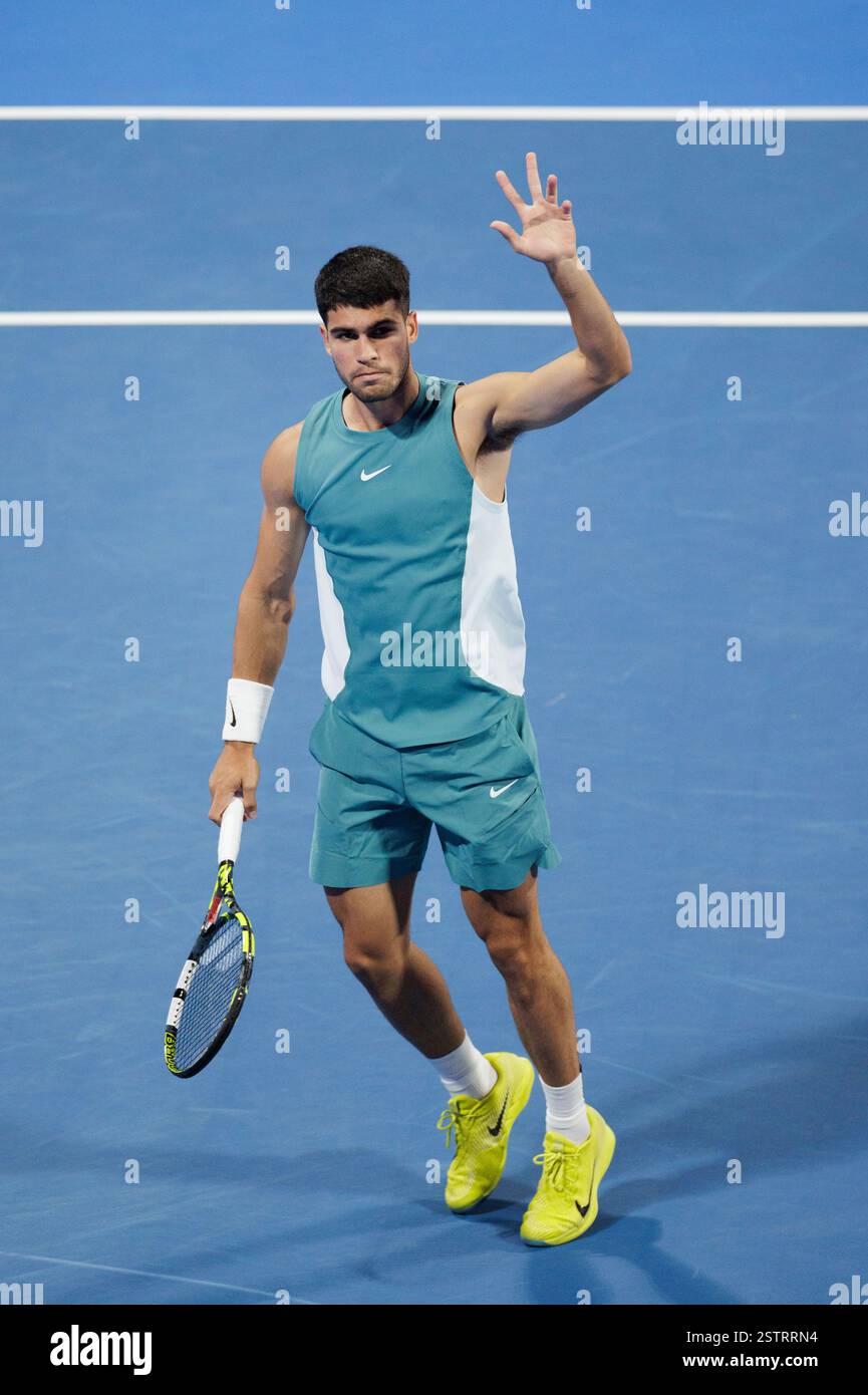 Doha, Qatar. 19th Feb, 2025. Carlos Alcaraz of Spain during the 2025 ...