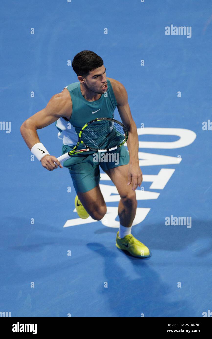 Doha, Qatar. 19th Feb, 2025. Carlos Alcaraz of Spain during the 2025 ...
