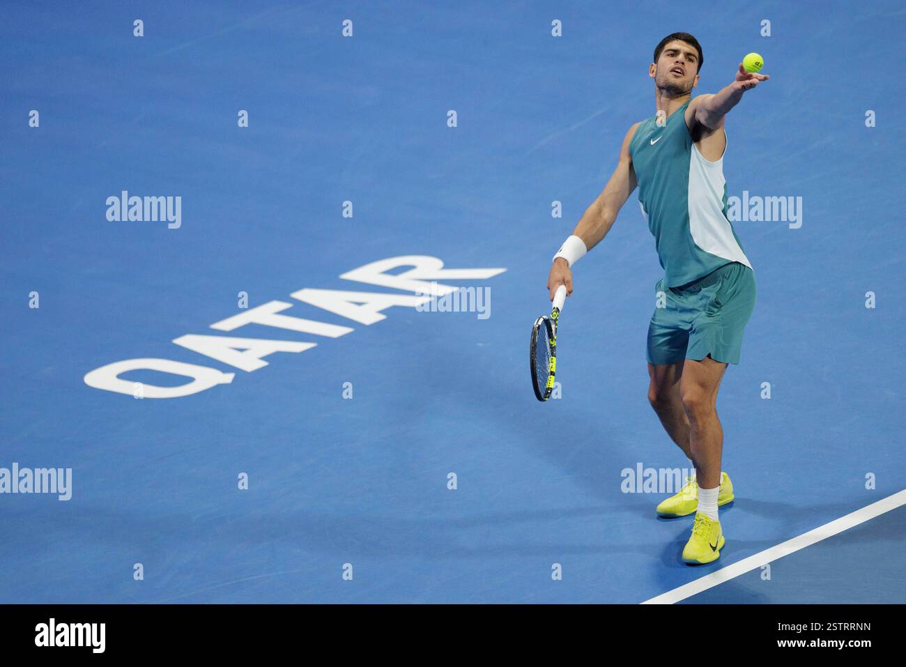 Doha, Qatar. 19th Feb, 2025. Carlos Alcaraz of Spain during the 2025 ...
