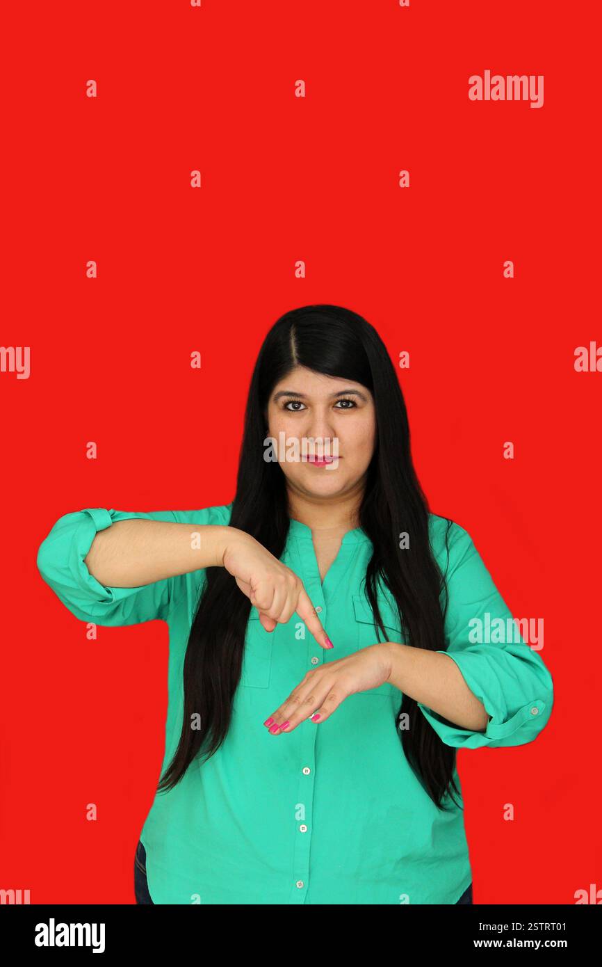 30 year old Latina woman with long straight hair speaks Mexican sign ...