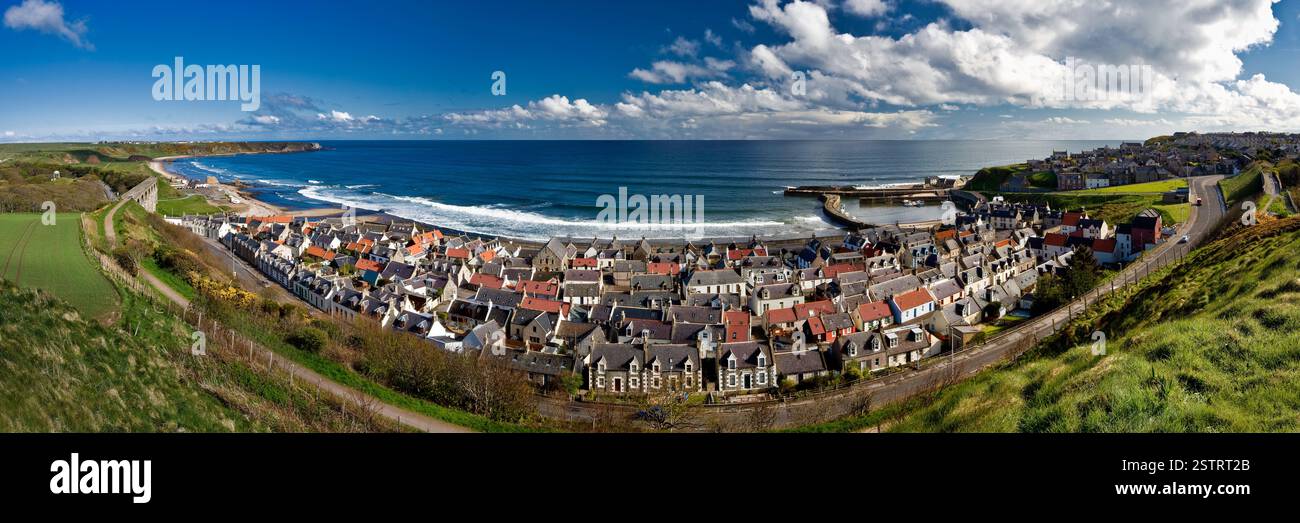A panoramic view on a sunny day in Summer of Cullen on the Moray Coast ...