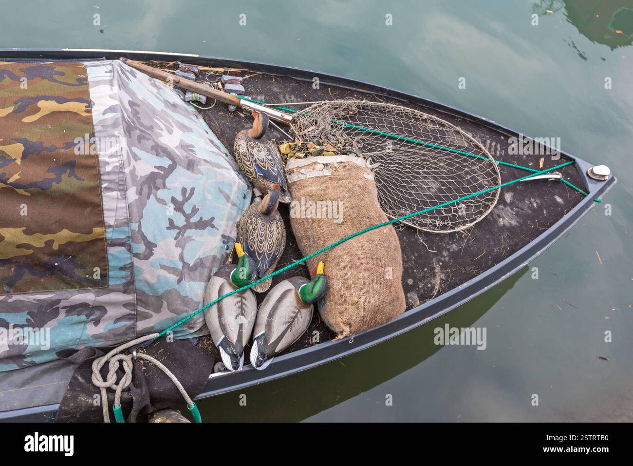 Decoy Ducks Boat Stock Photo - Alamy