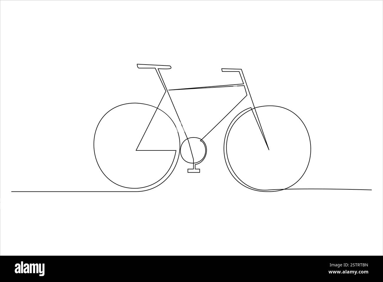 Continuous one line bicycle outline on a white background vector art ...