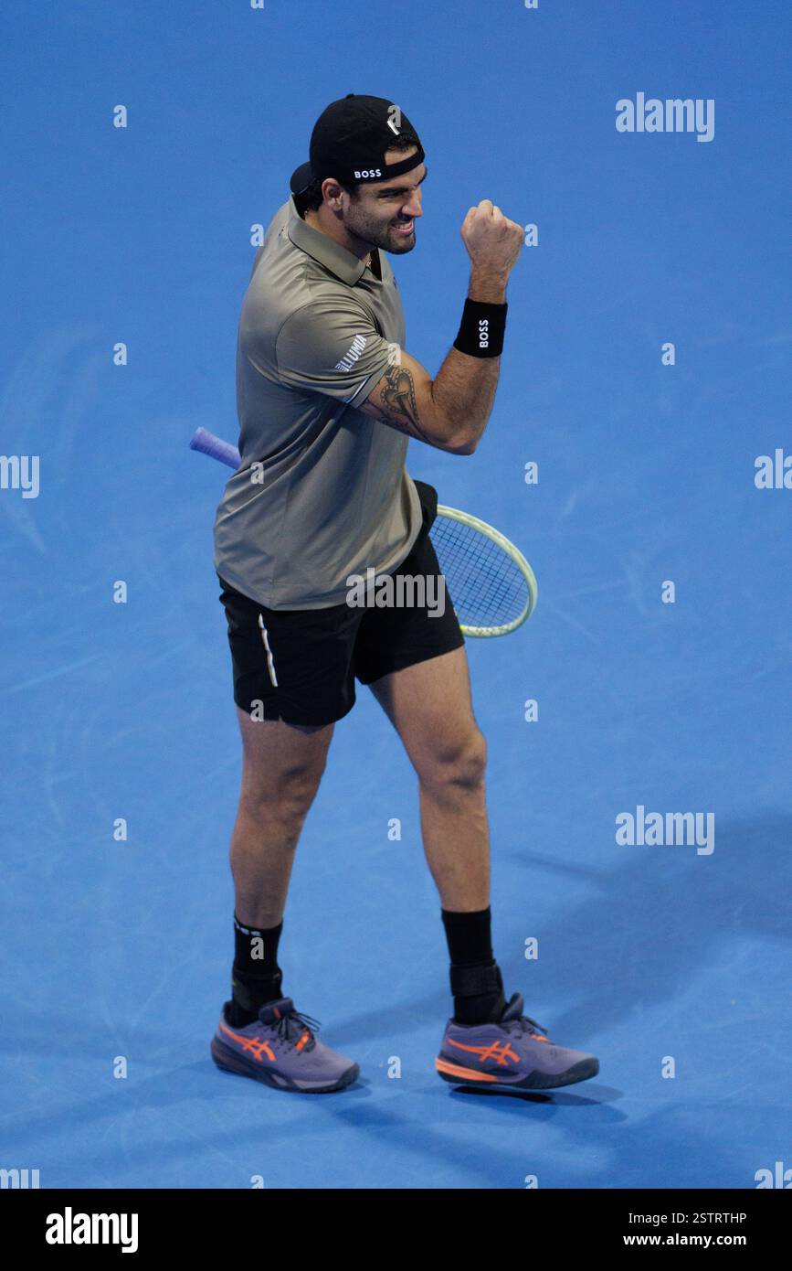 Matteo Berrettini of Italy during the 2025 Qatar ExxonMobil Open, ATP ...