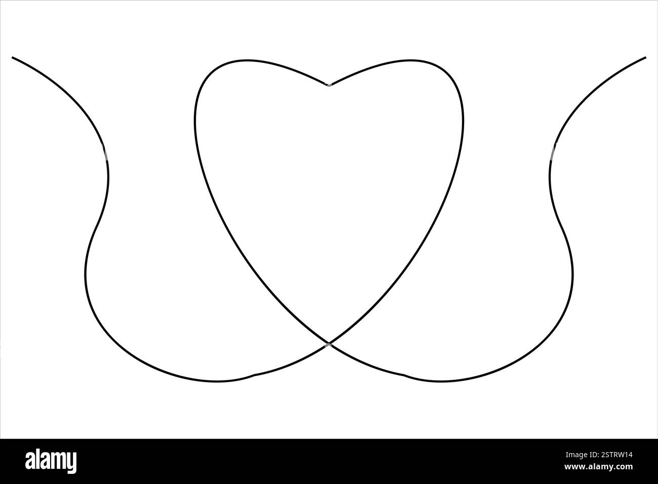 Minimalist continuous heart one line drawing Stock Vector Image & Art ...
