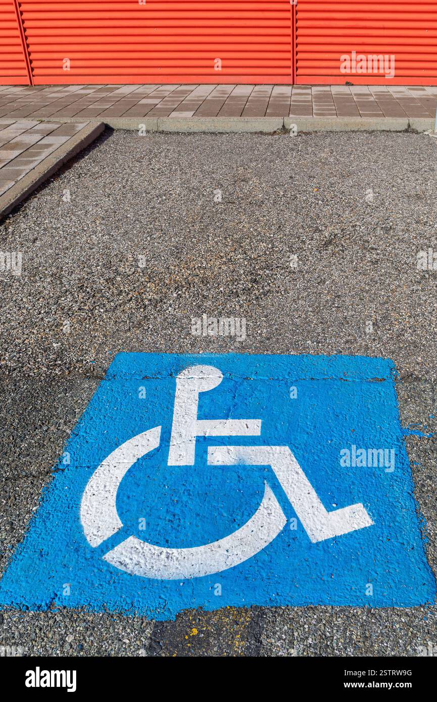 Blue Sign Disabled Handicap Wheelchair User Parking Stock Photo - Alamy