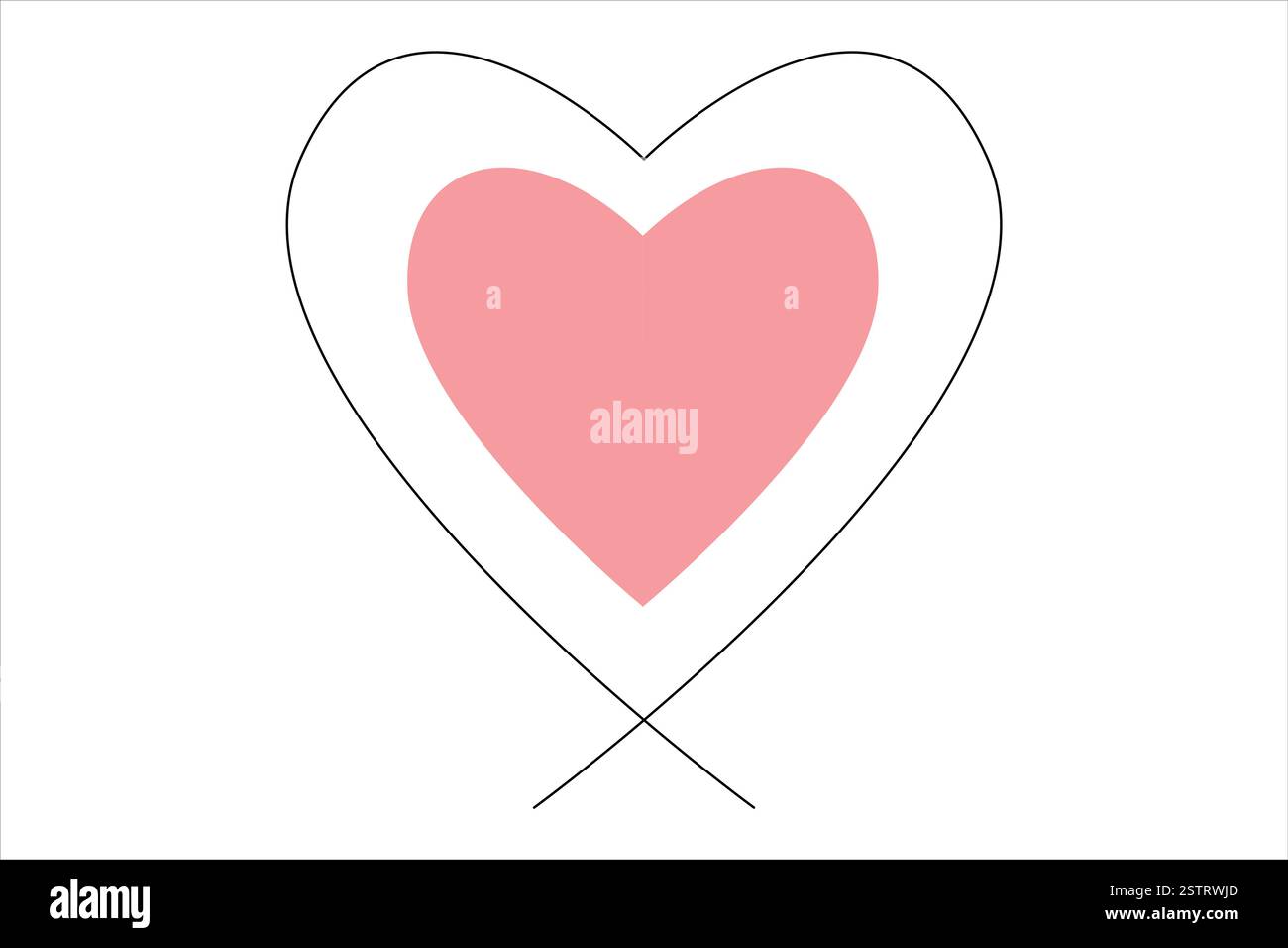 Minimalist continuous heart one line drawing Stock Vector Image & Art ...