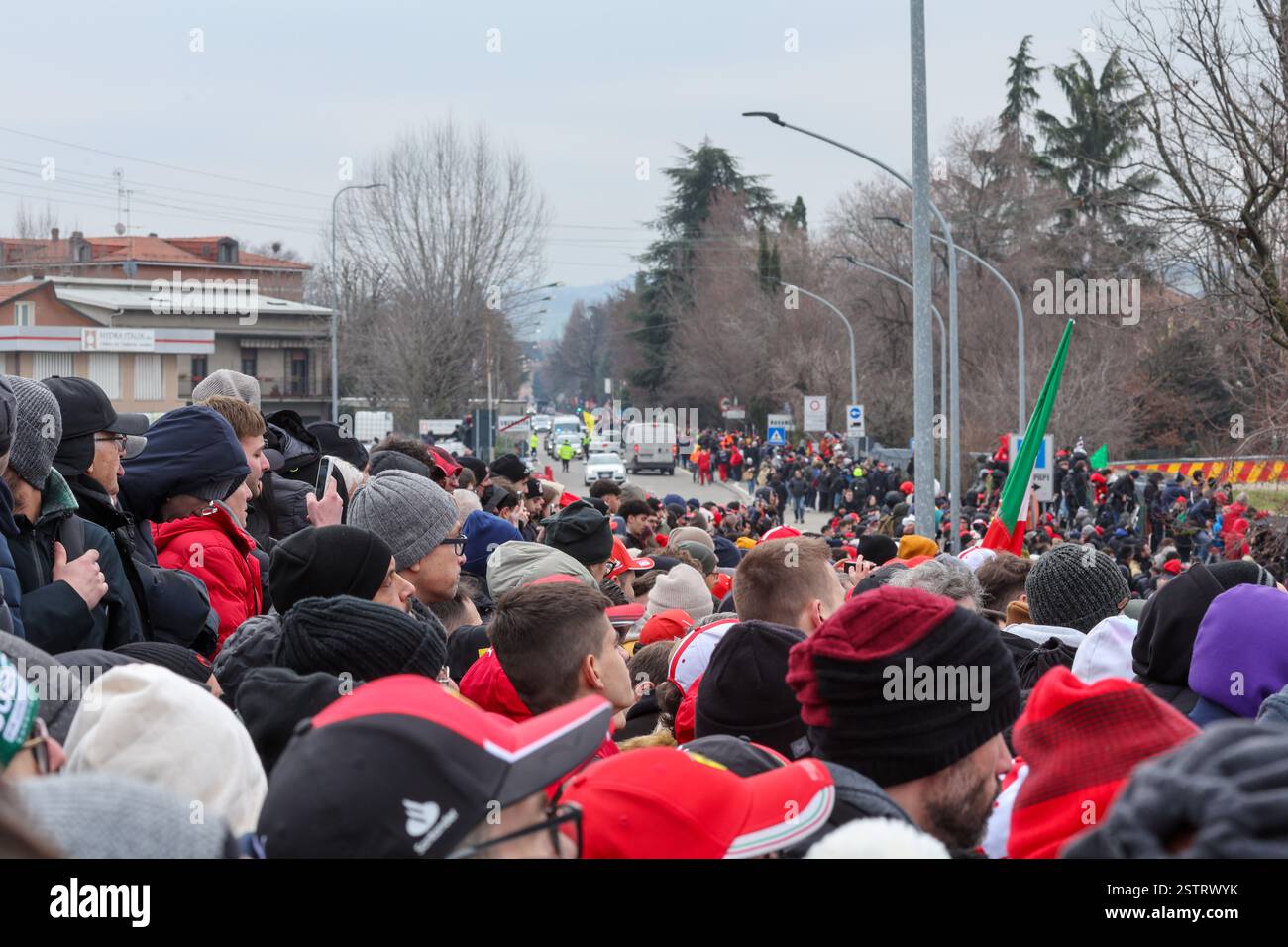 Fiorano, Italy. 19th Feb, 2025. 2/19/2025 - Tifosi/supporters outside ...