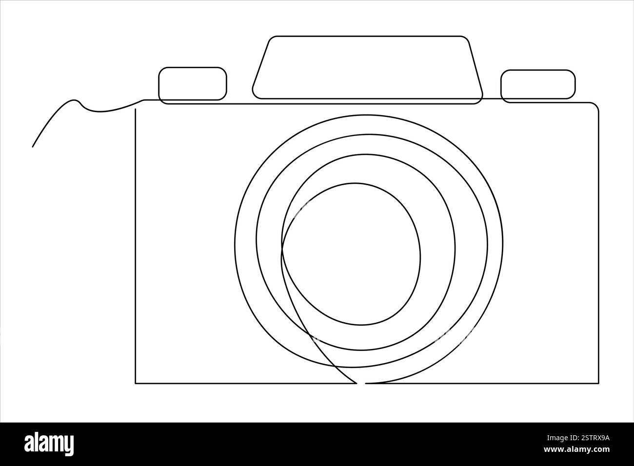 Camera icon in continuous single line drawing style line art of photo ...