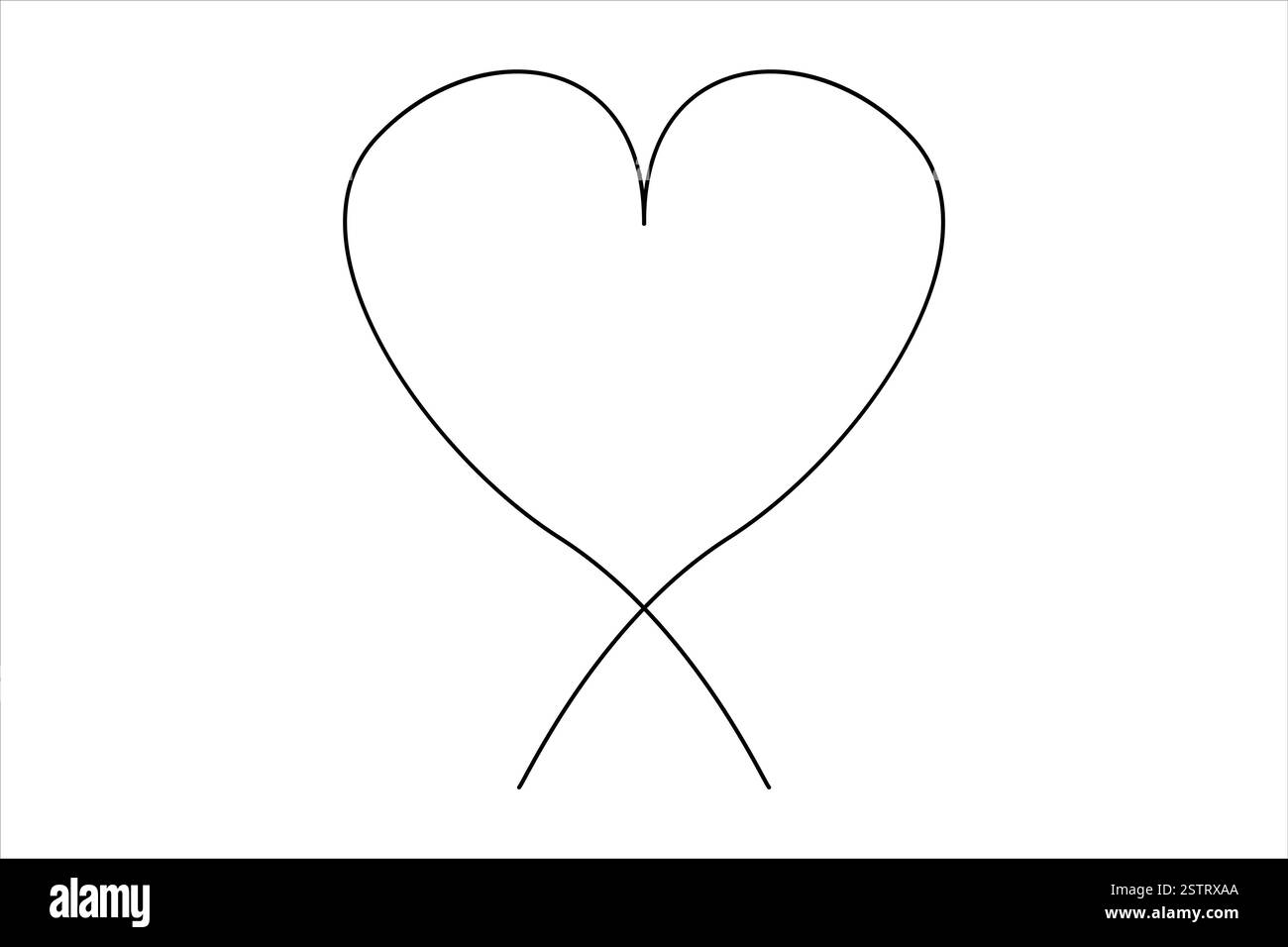 Heart continuous one line art drawing of heart hand drawn vector ...