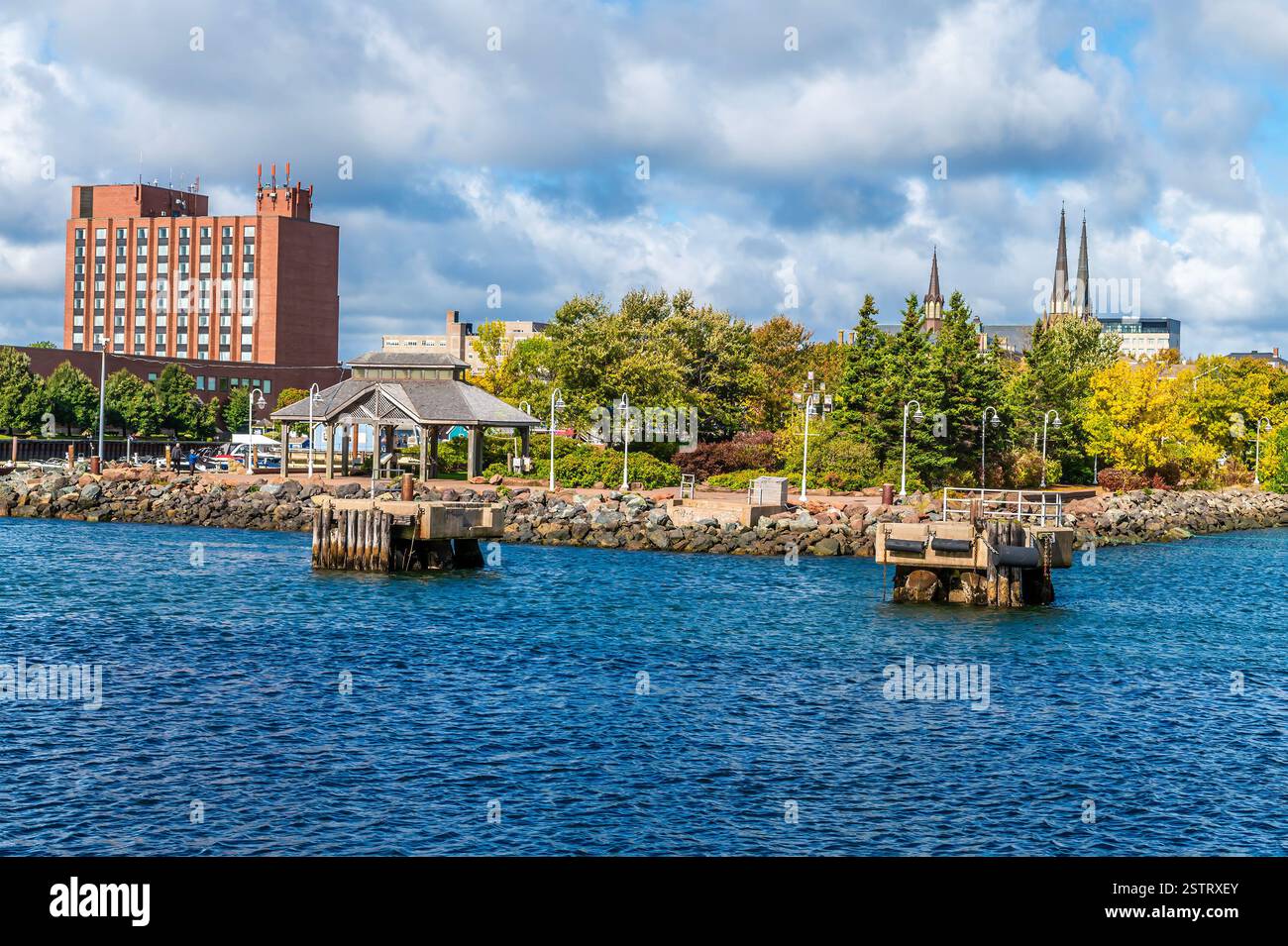 A view from the cruise terminal towards downtown Charlottetown, Prince ...