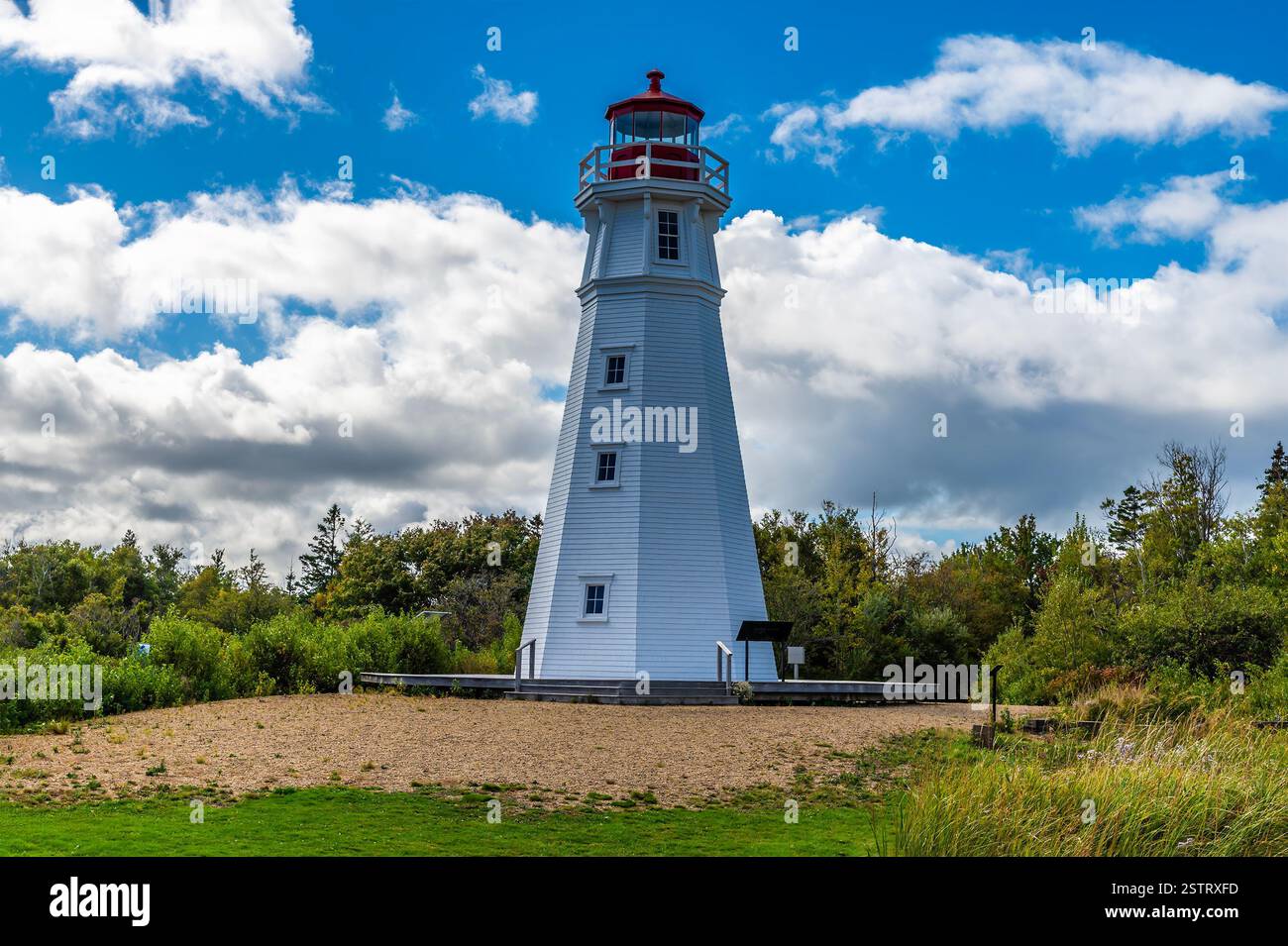 A view of the lighthouse by the Confederation bridge, Prince Edward ...