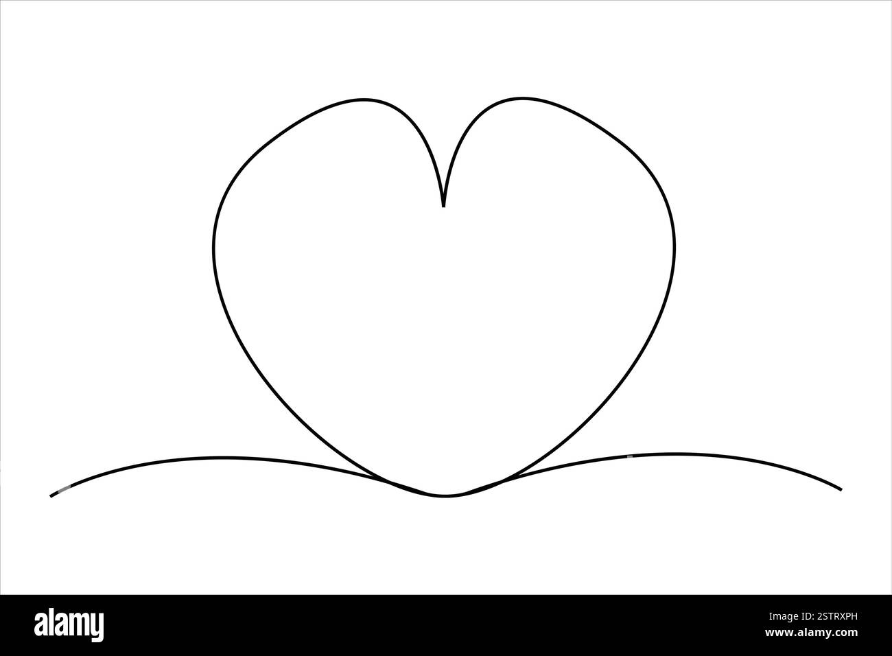 Heart continuous one line art drawing of heart hand drawn vector ...