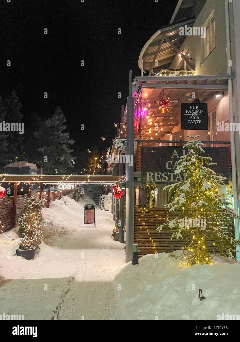frozen bar in Lapland in Levi Stock Photo - Alamy