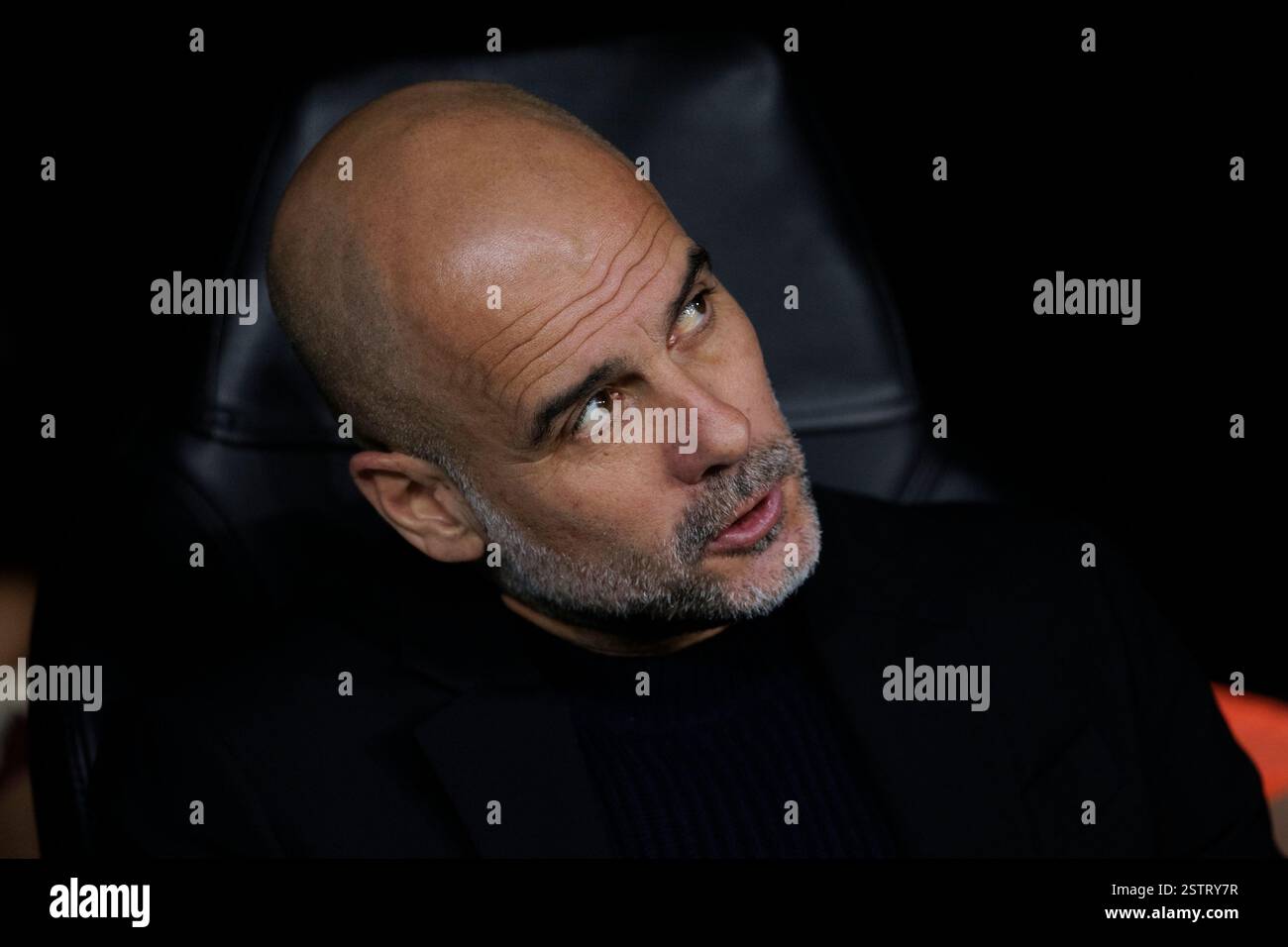 MADRID, SPAIN - February 19: Manchester City coach Pep Guardila during ...