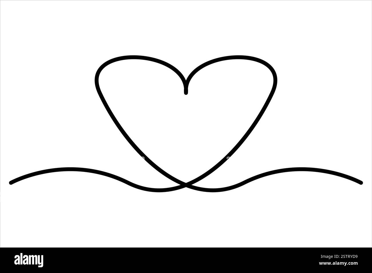 Heart continuous one line art drawing of heart hand drawn vector ...