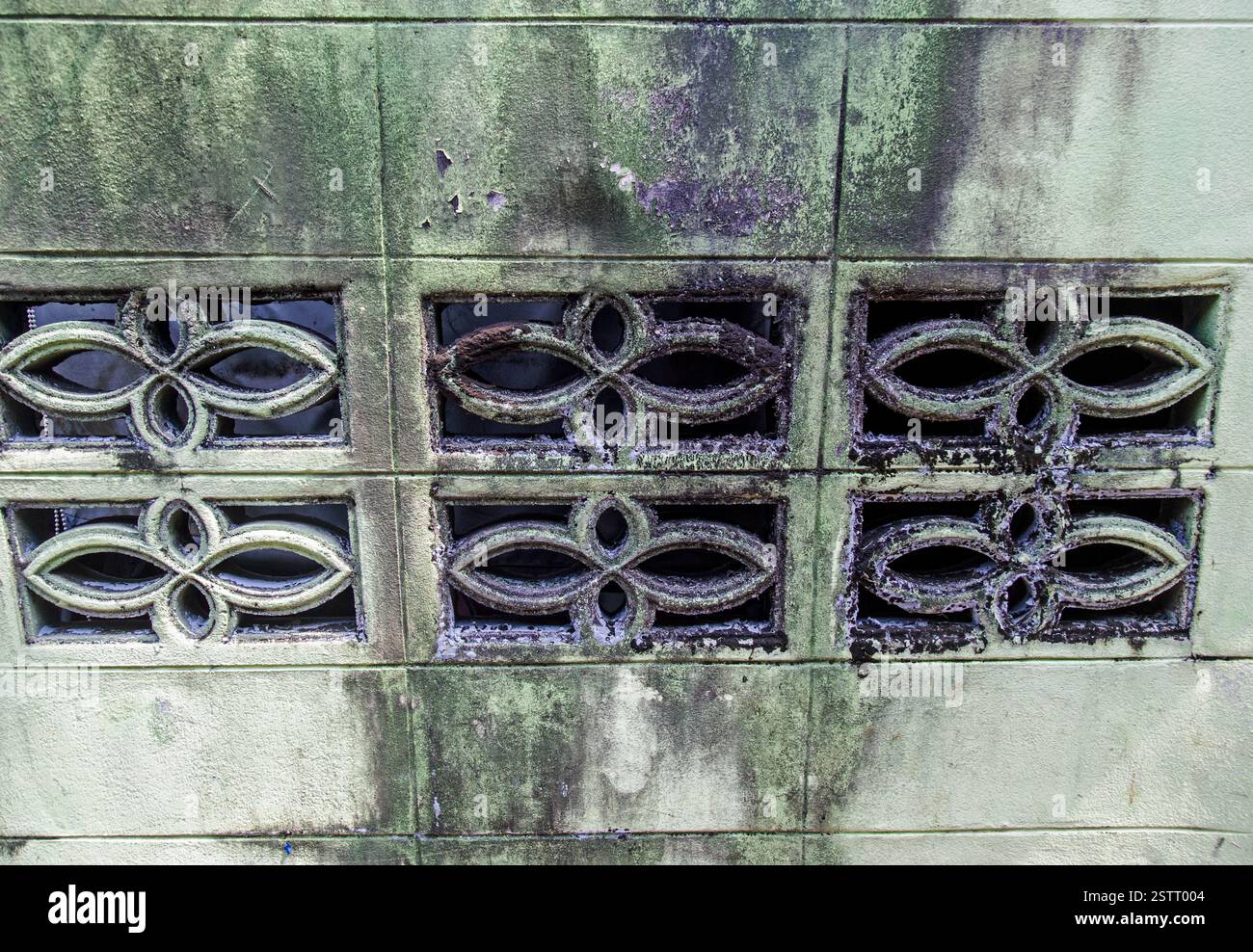 Bangkok, Thailand, January 2025, a close up shot of perforated pre cast ...
